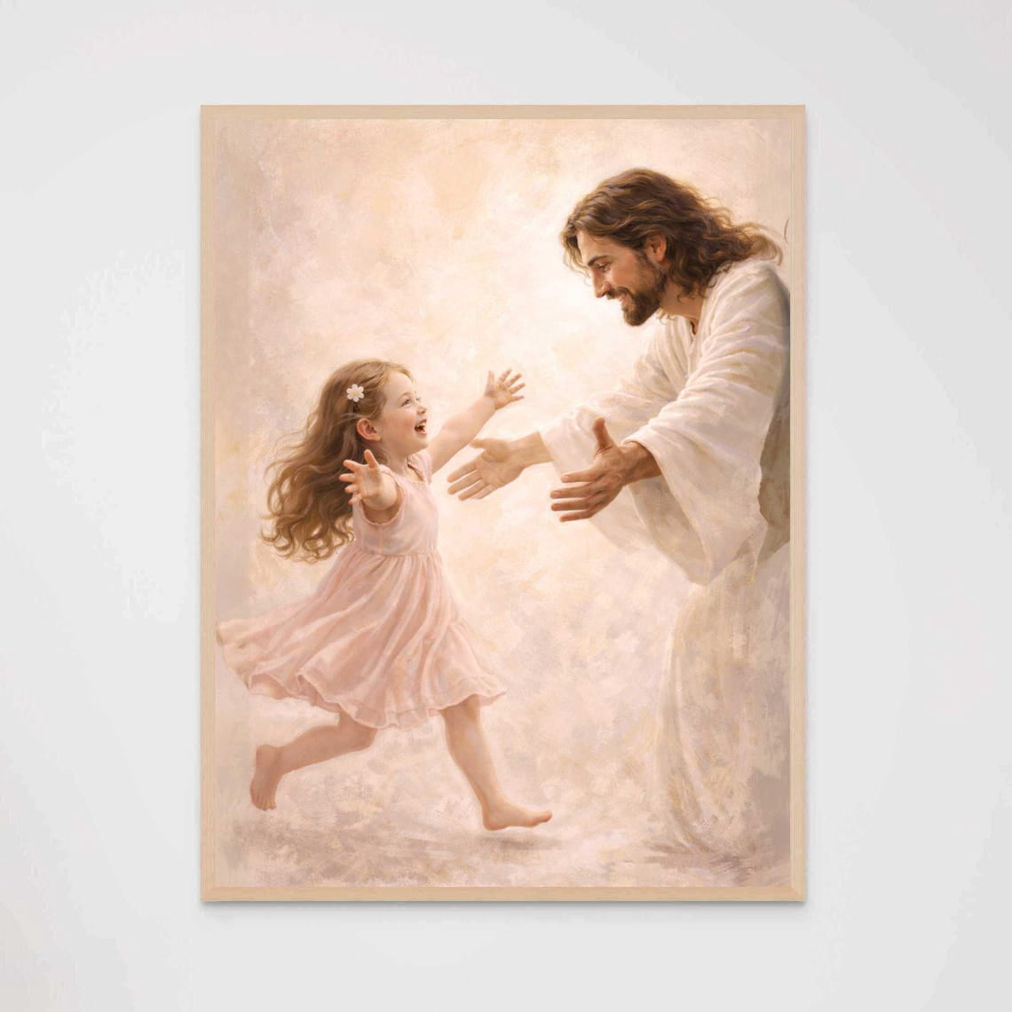 Her Savior Jesus With Girl Christian Wall Art Prints Bible Religious ...