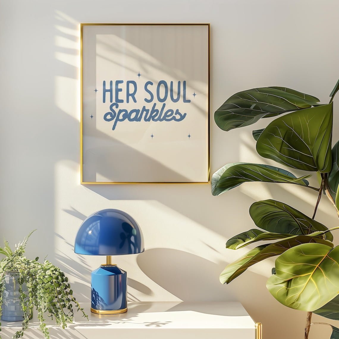 Her Soul Sparkles Wall Art Poster Uplifting Trendy Self Love Art Preppy ...