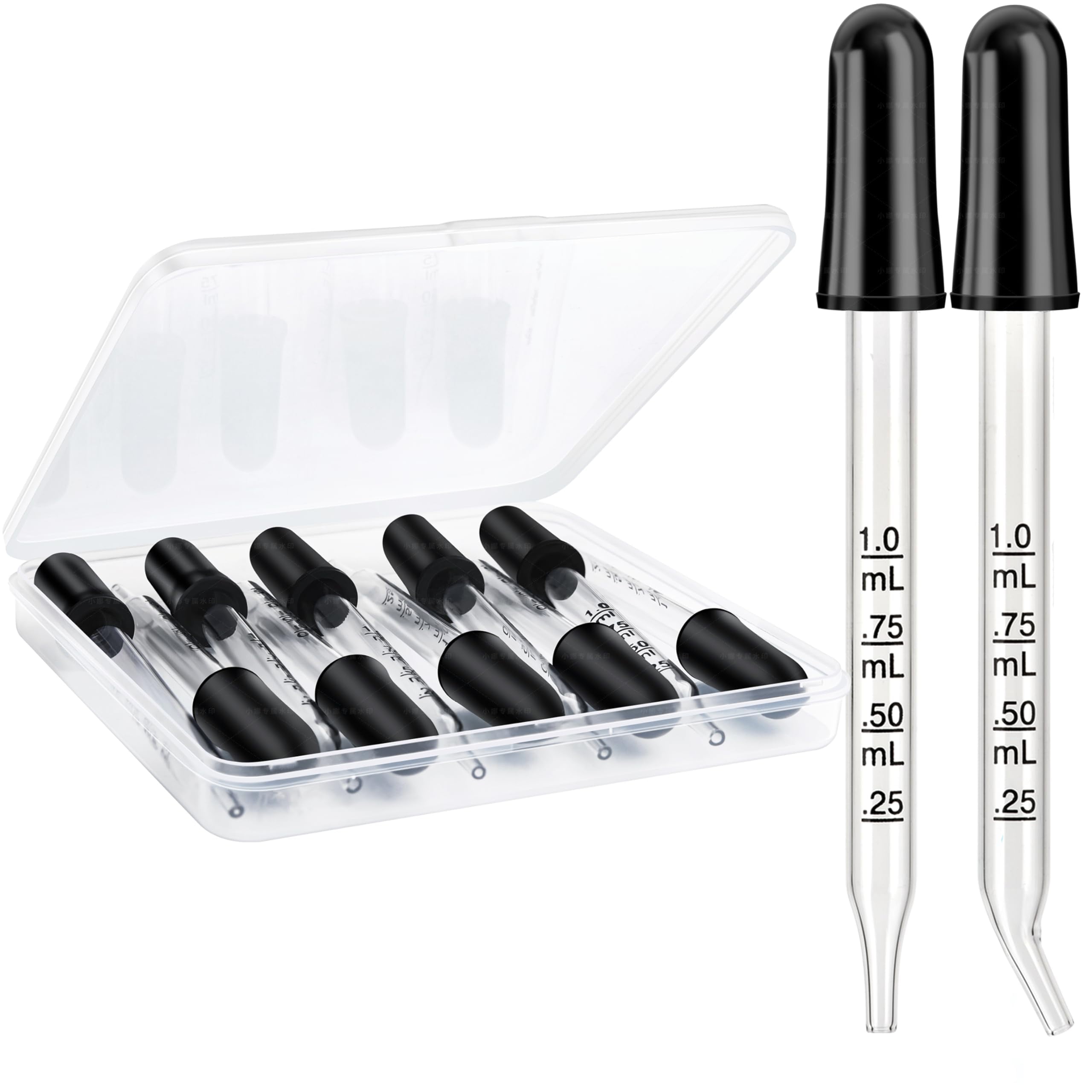 Herain Glass Eye Dropper JKF25 Pipette 10 Pack, Ear Eye Dropper Bent ...