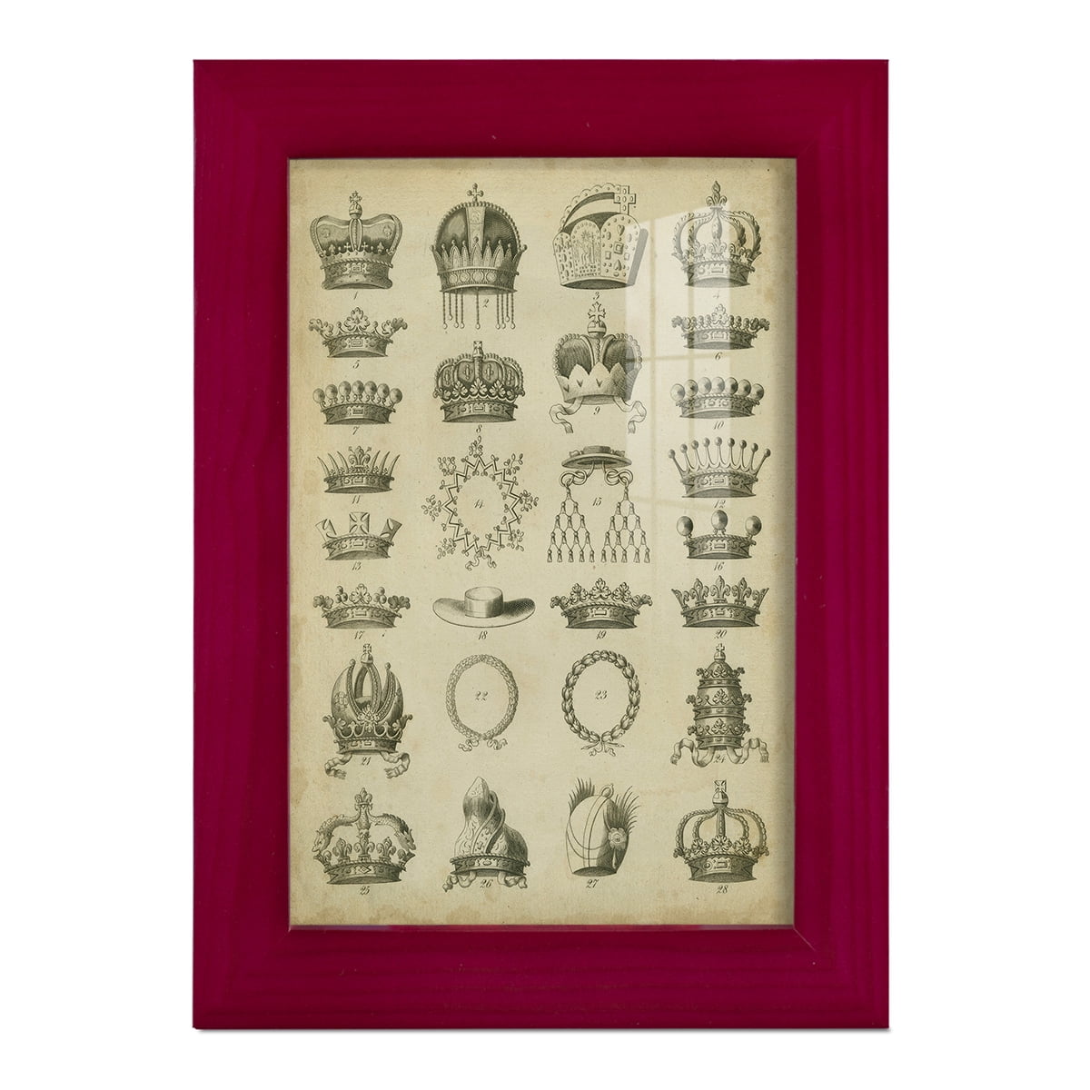 Heraldic Crowns & Coronets III -Framed Print w/glass-Cherry Red ...