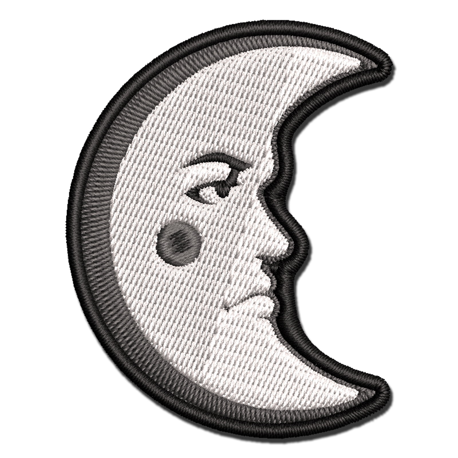 Heraldic Moon Face Applique Multi-Color Embroidered Hook & Loop Patch ...