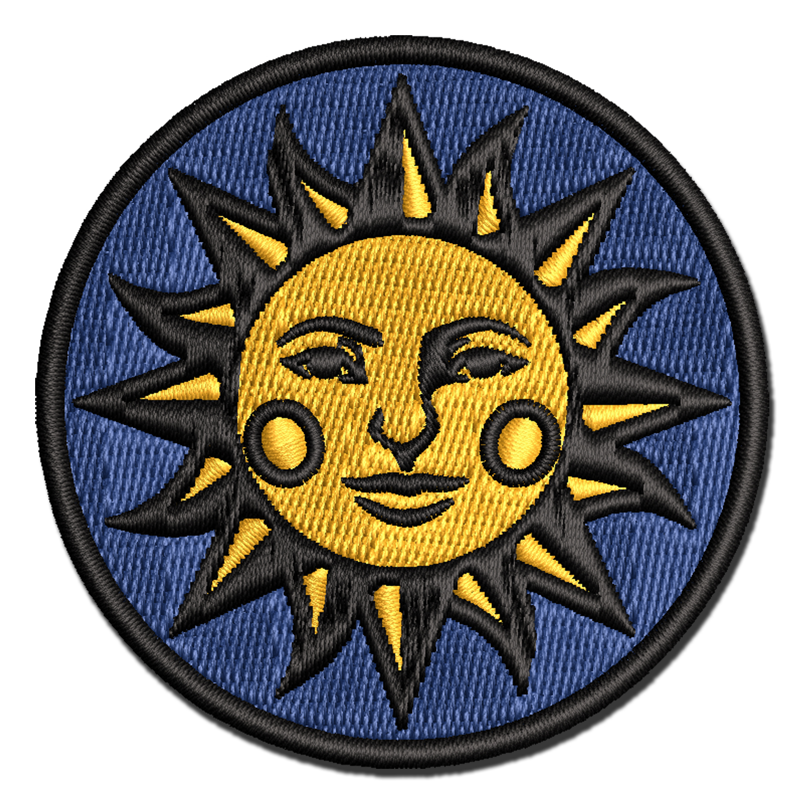 Heraldic Sun Face Applique Multi-Color Embroidered Iron-On Patch - 3 ...