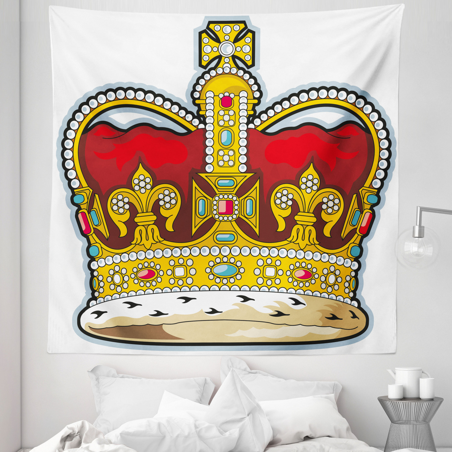 Heraldry Tapestry, Medieval British Crown with Middle Age Inspired ...