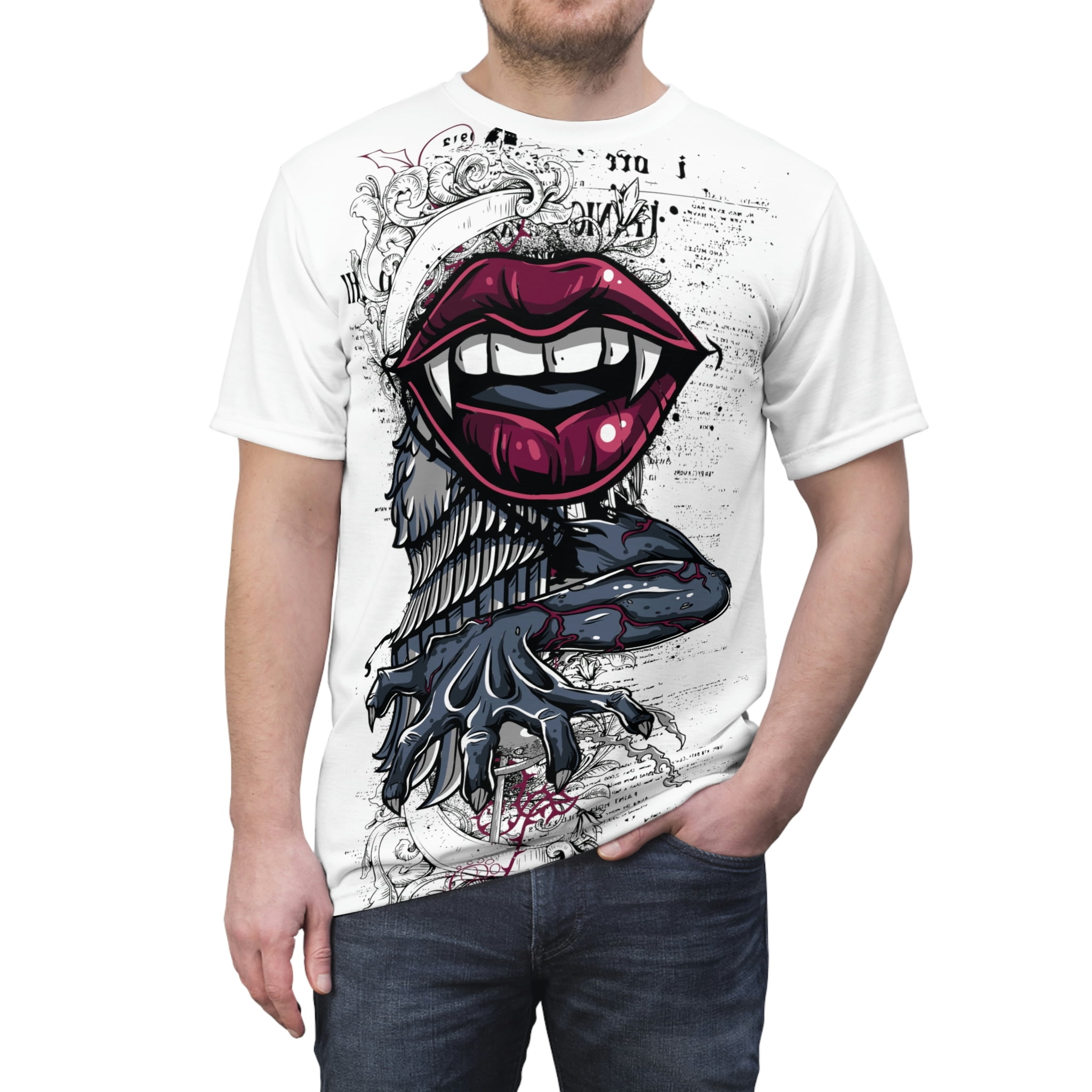 Heraldry and Gothic Abstract Kissing Lips Scary Design - Walmart.com