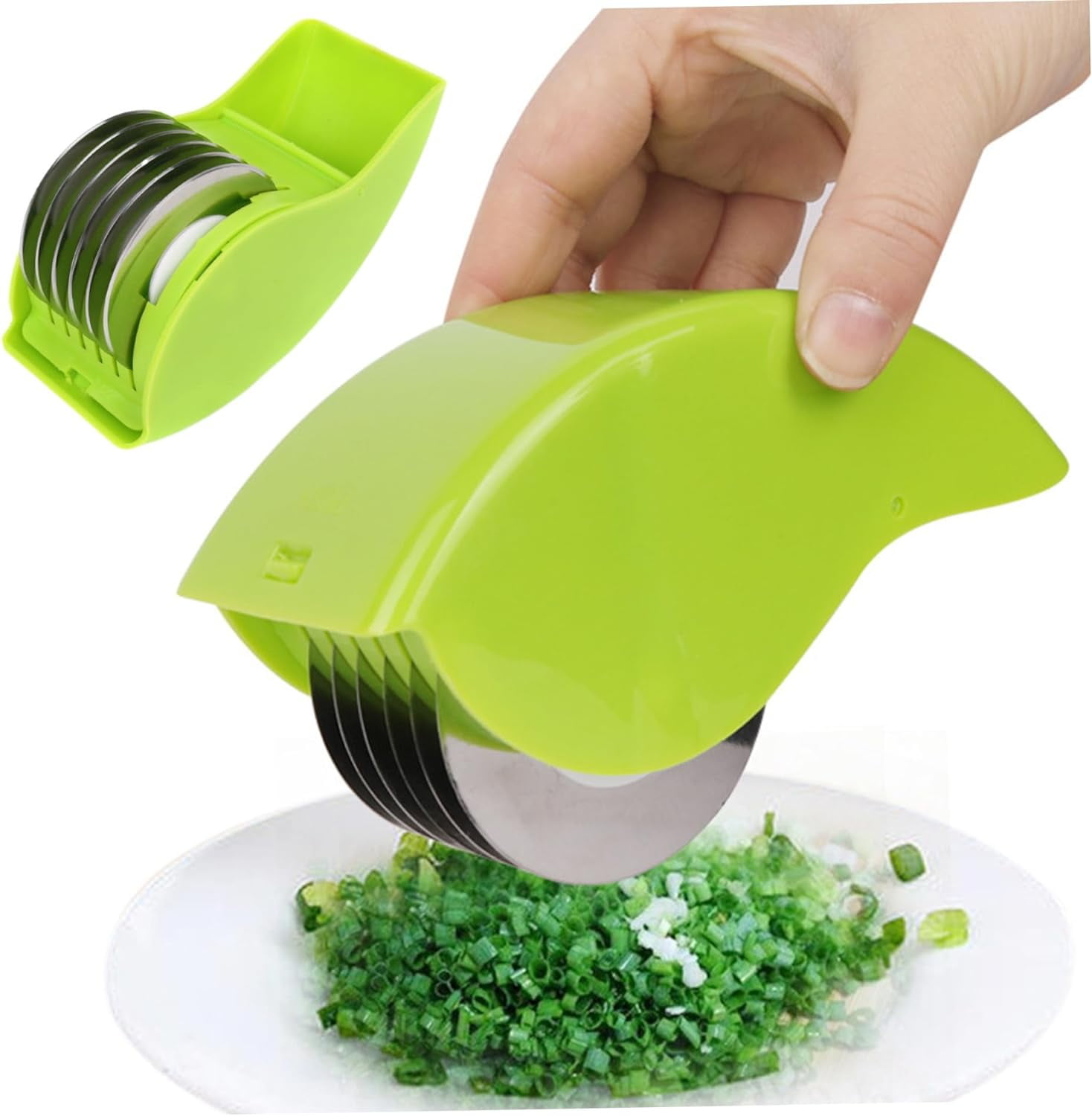 Herb Chopper,Herb Roller With 6 Blade Manual Herb Chopper Stainless ...