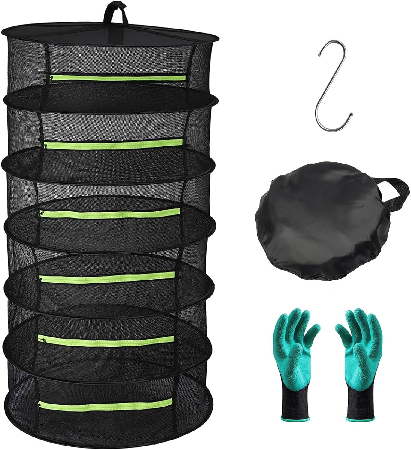 Herb Drying Rack Hanging 6 Layer Collapsible Drying Rack Mesh Drying ...