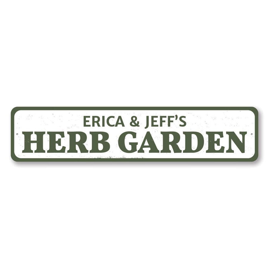 Herb Garden Sign Gardener Names Metal Wall Decor Size: 4 x 16 Inch ...