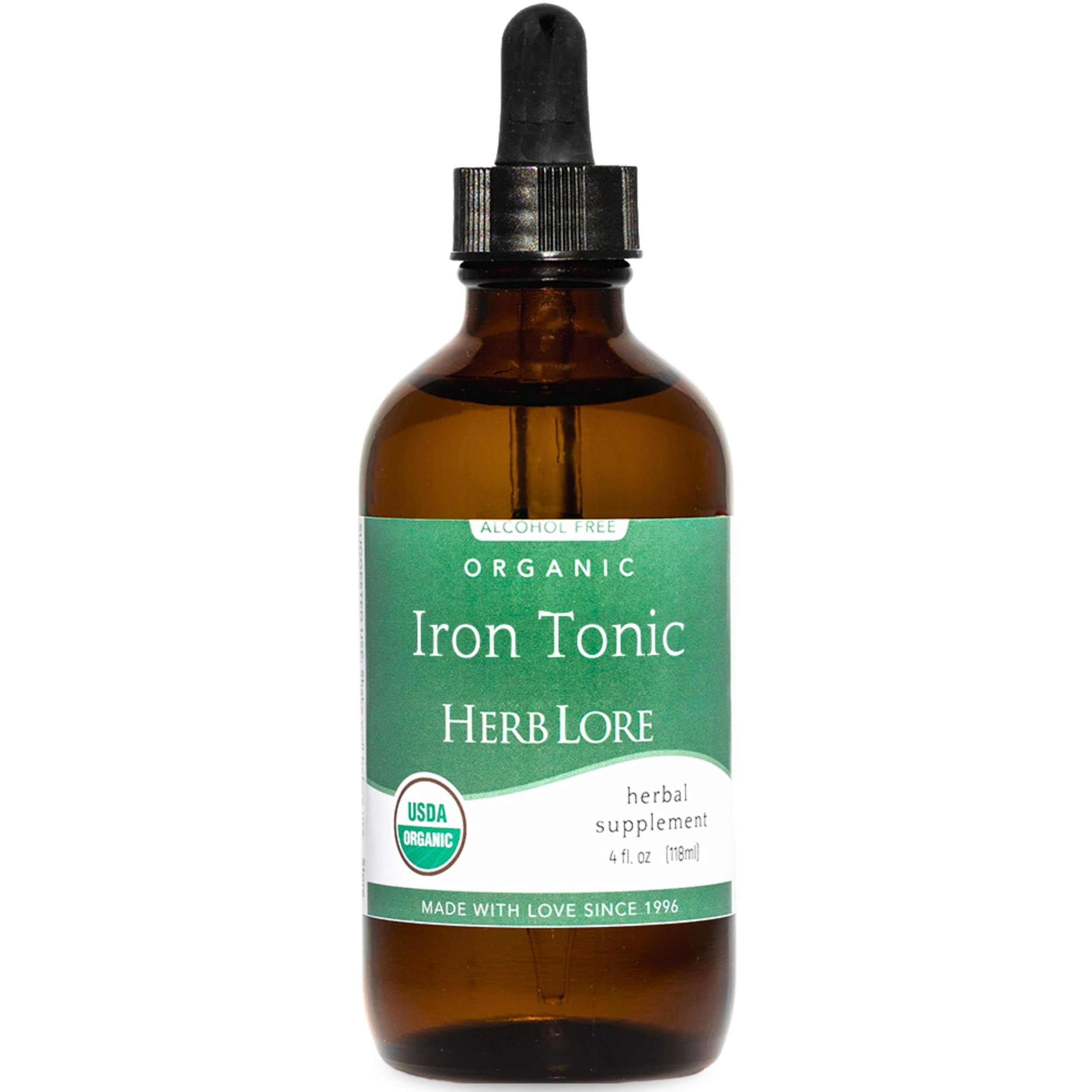 Herb Lore Organic Liquid Iron Tonic Tincture – Non-Constipating Iron ...