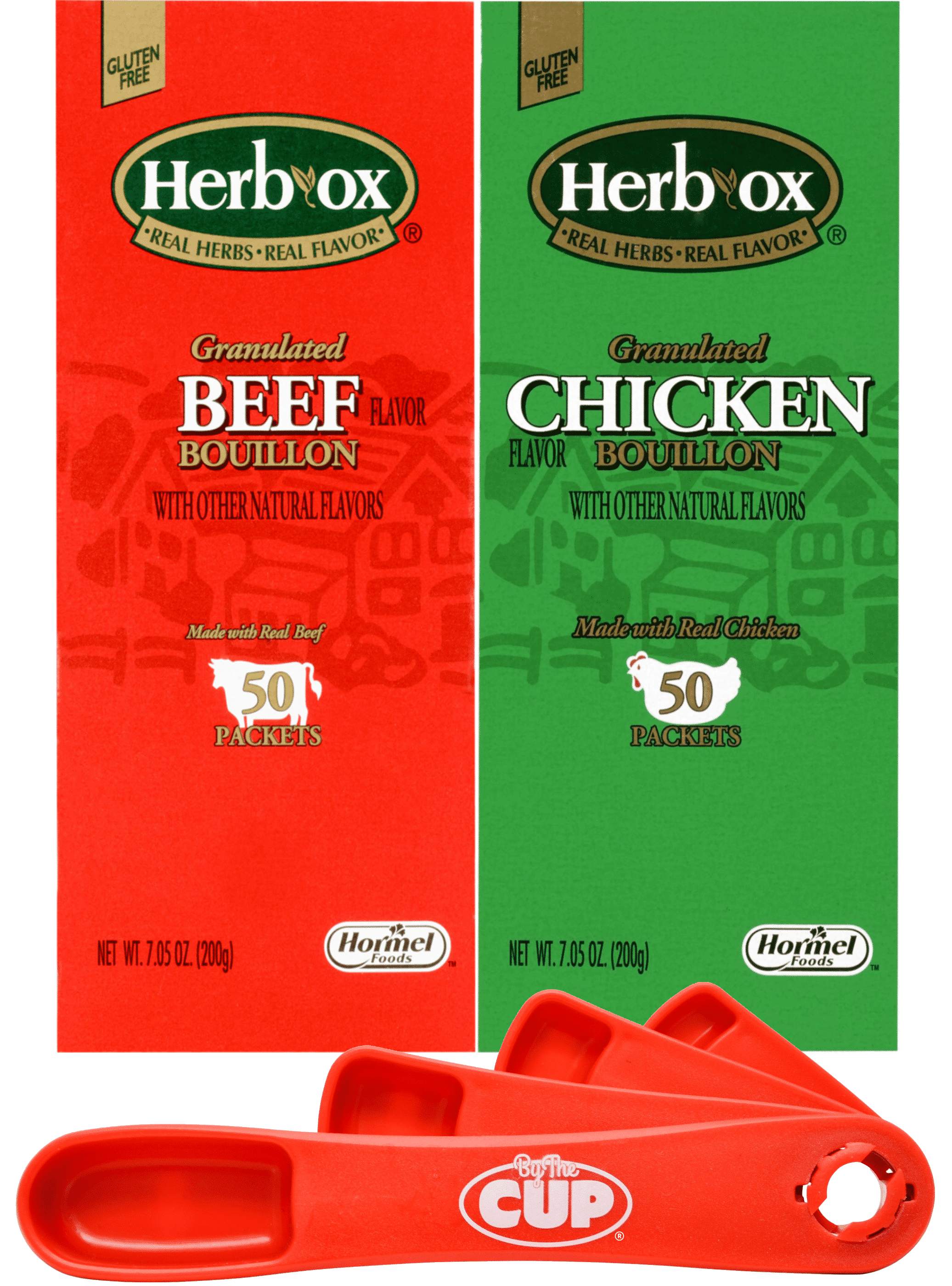 By The Cup Herb-Ox Beef and Chicken Bouillon Packets, Gluten-Free, 50 ...