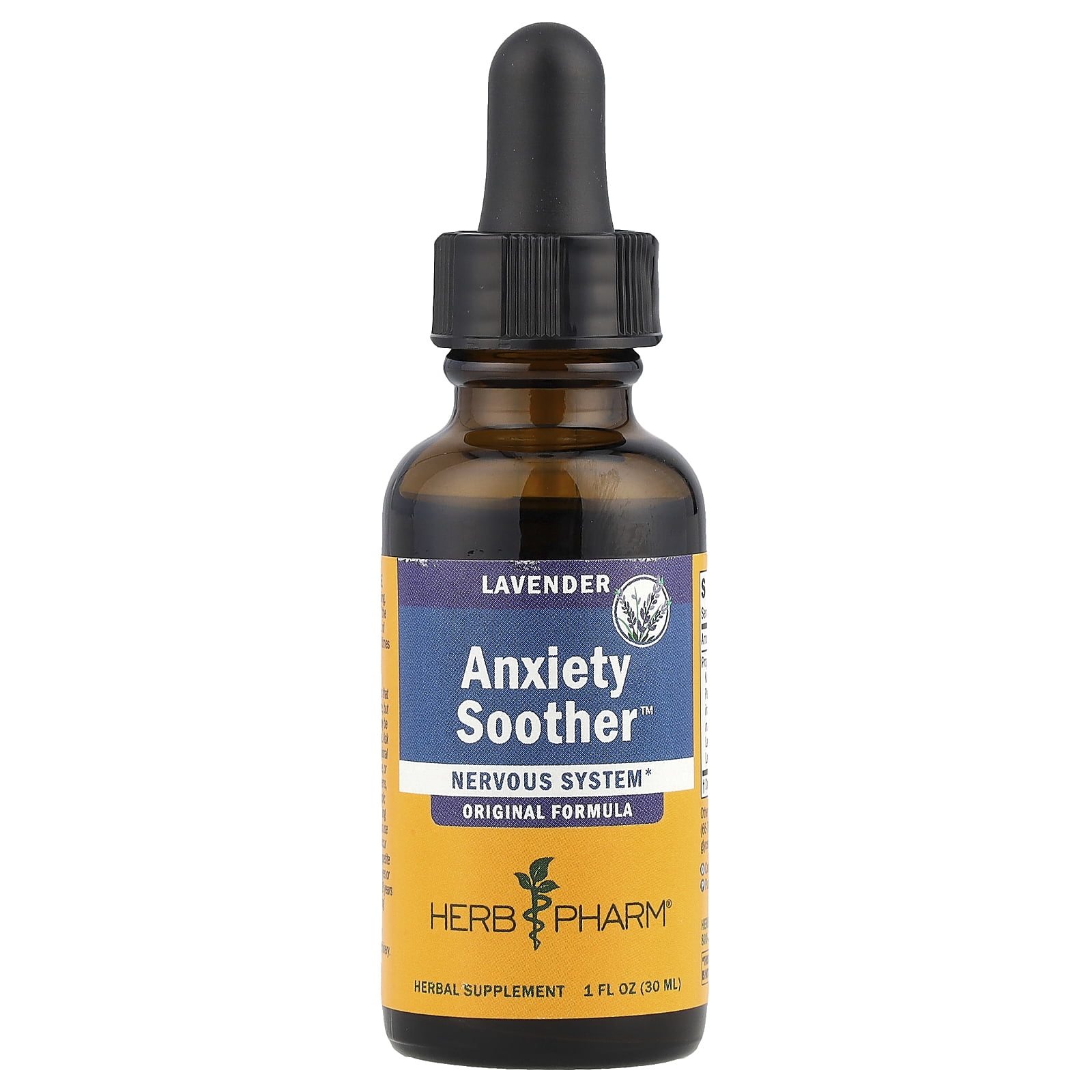 Herb Pharm Stress Relief Herbal Supplement, Anxiety Soother with Lavender Essential Oil Extract ...