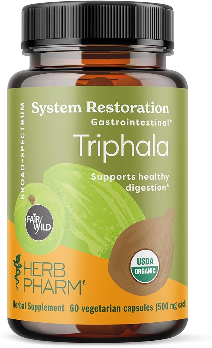 Herb Pharm Certified Organic Fairwild Triphala Capsules, Vegan for ...