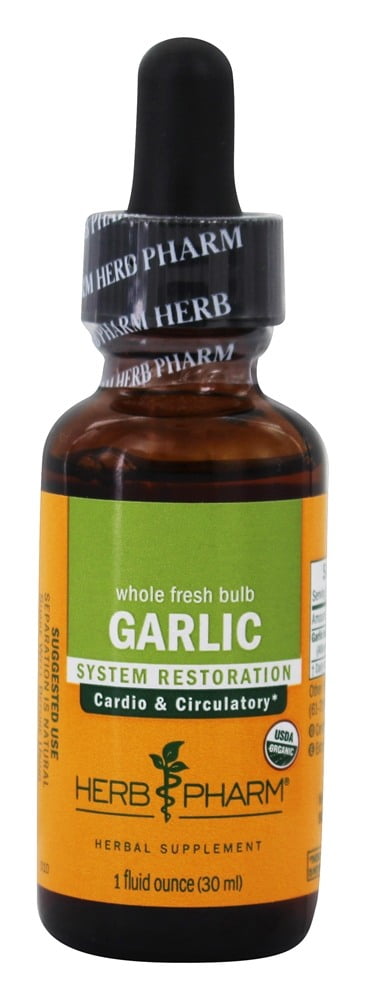 Herb Pharm - Whole Fresh Bulb Garlic Liquid Extract for Cardio & Circulatory Restoration - 1 fl ...