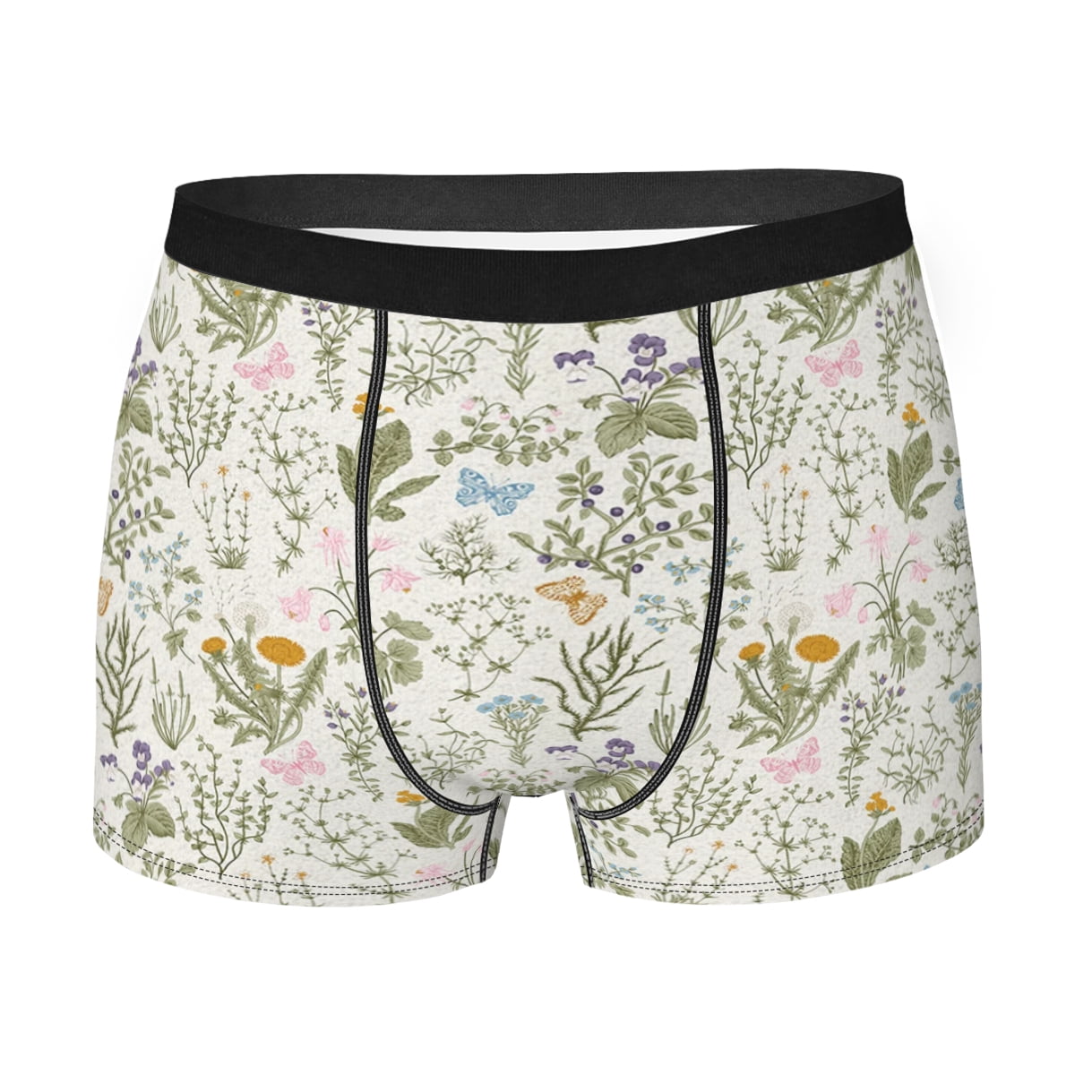 Herb Plants Botanical Leaves with Flower Boxer Shorts For Man 3D Print ...