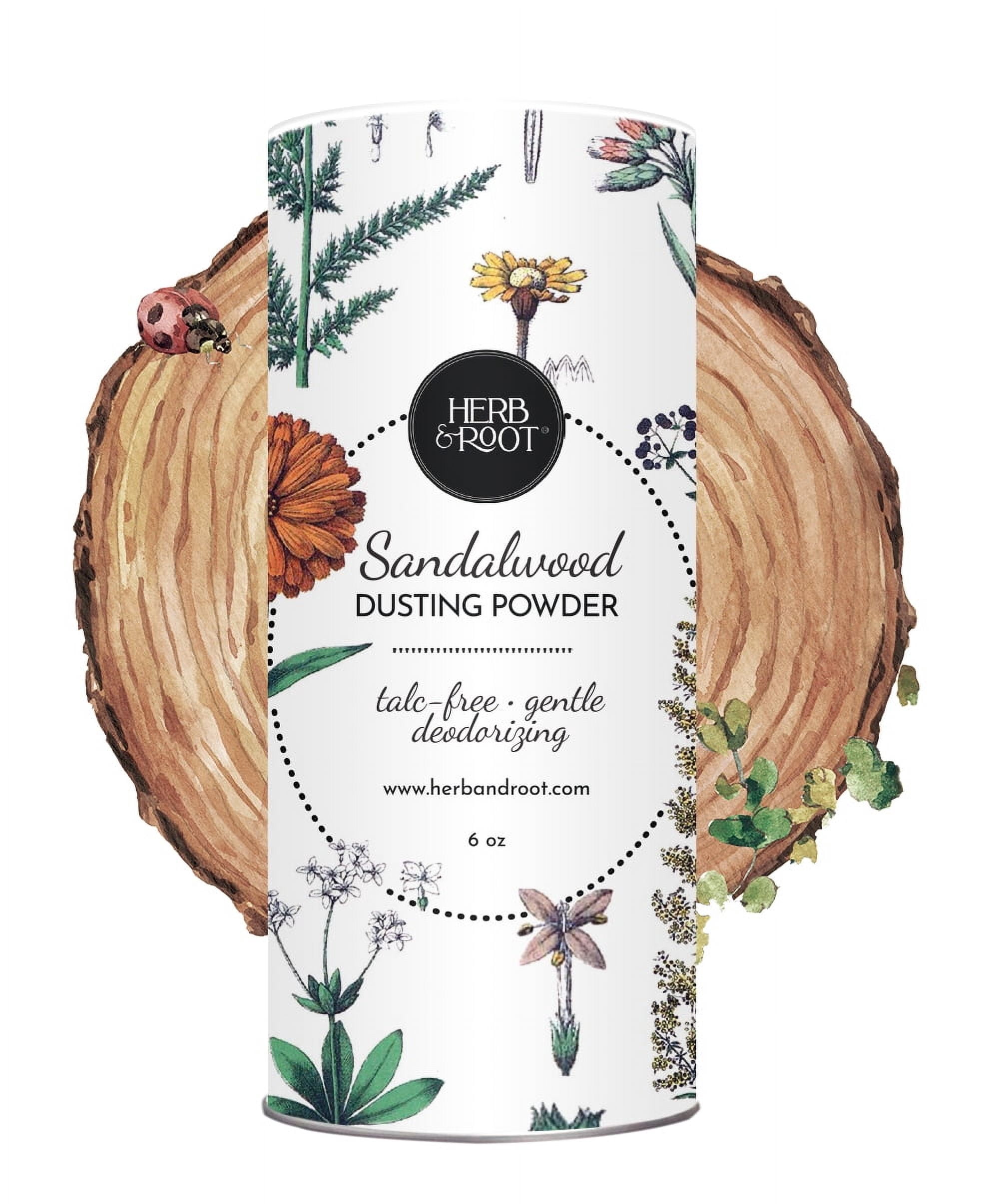 Herb & Root Sandalwood Dusting Powder, Unisex, 6oz, After Bath Body ...