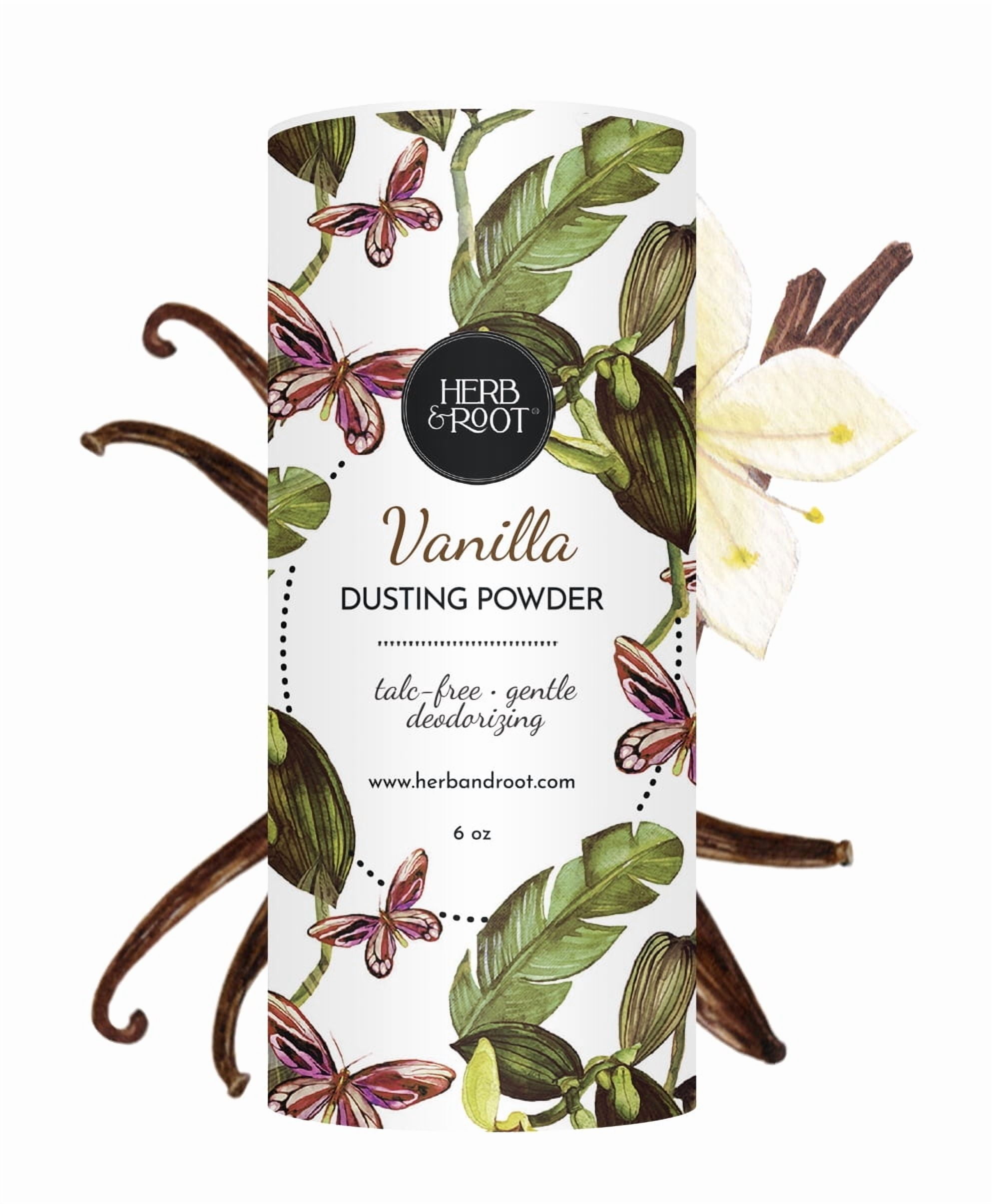 Herb & Root Talc-Free Dusting Body Powder, Vanilla Scent, Arrowroot and ...