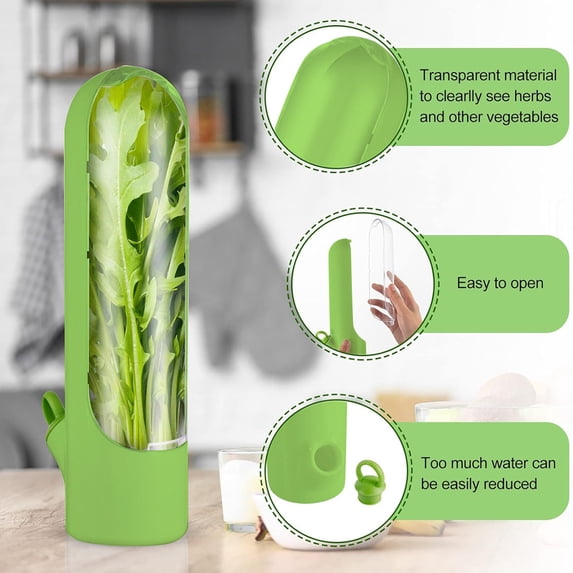 Herb Saver Fresh Pod Container for Refrigerator Vegetable Storage for ...