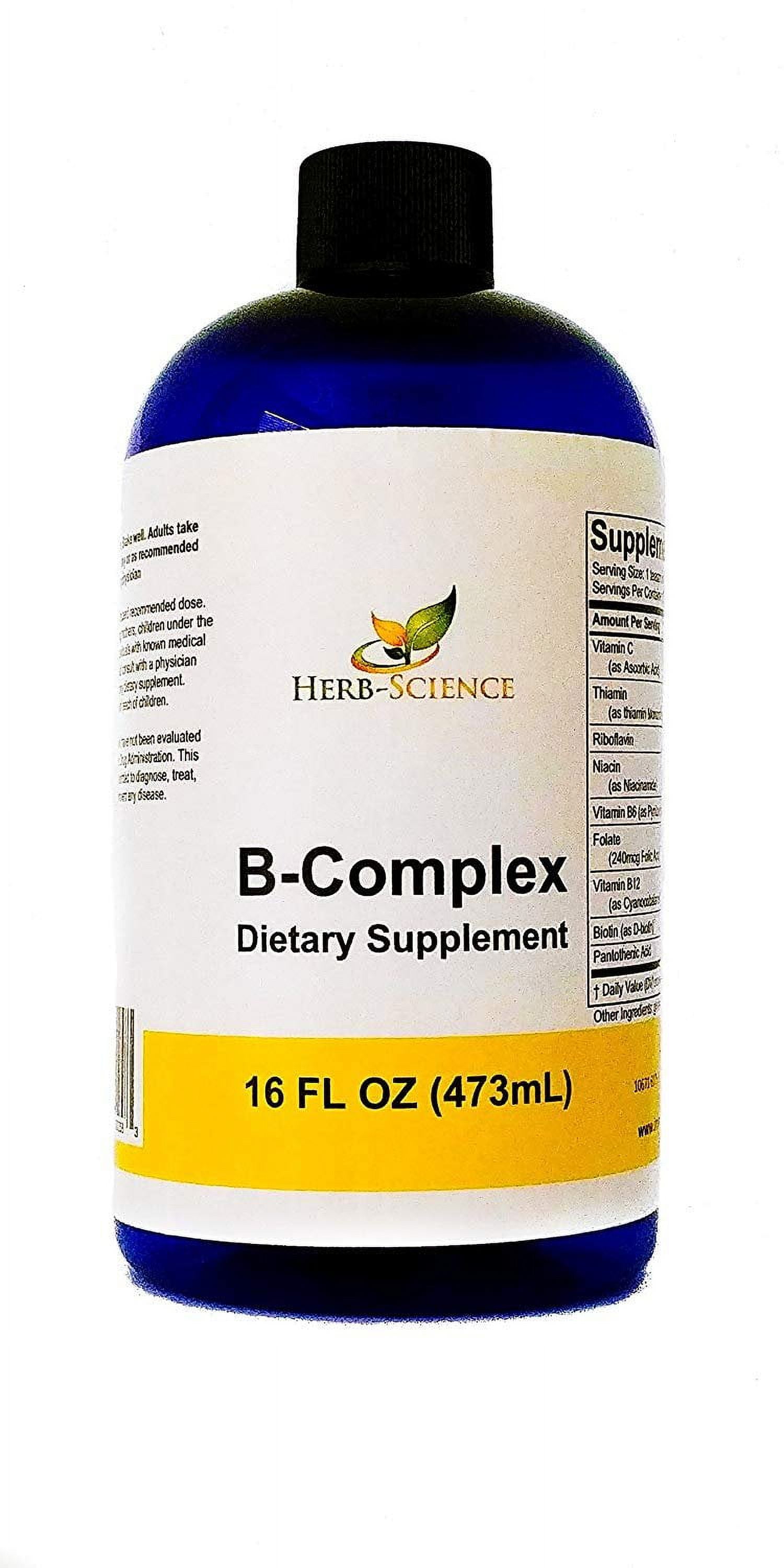 Herb-Science 16oz Super B Complex Vitamins with Vitamin C Liquid ...