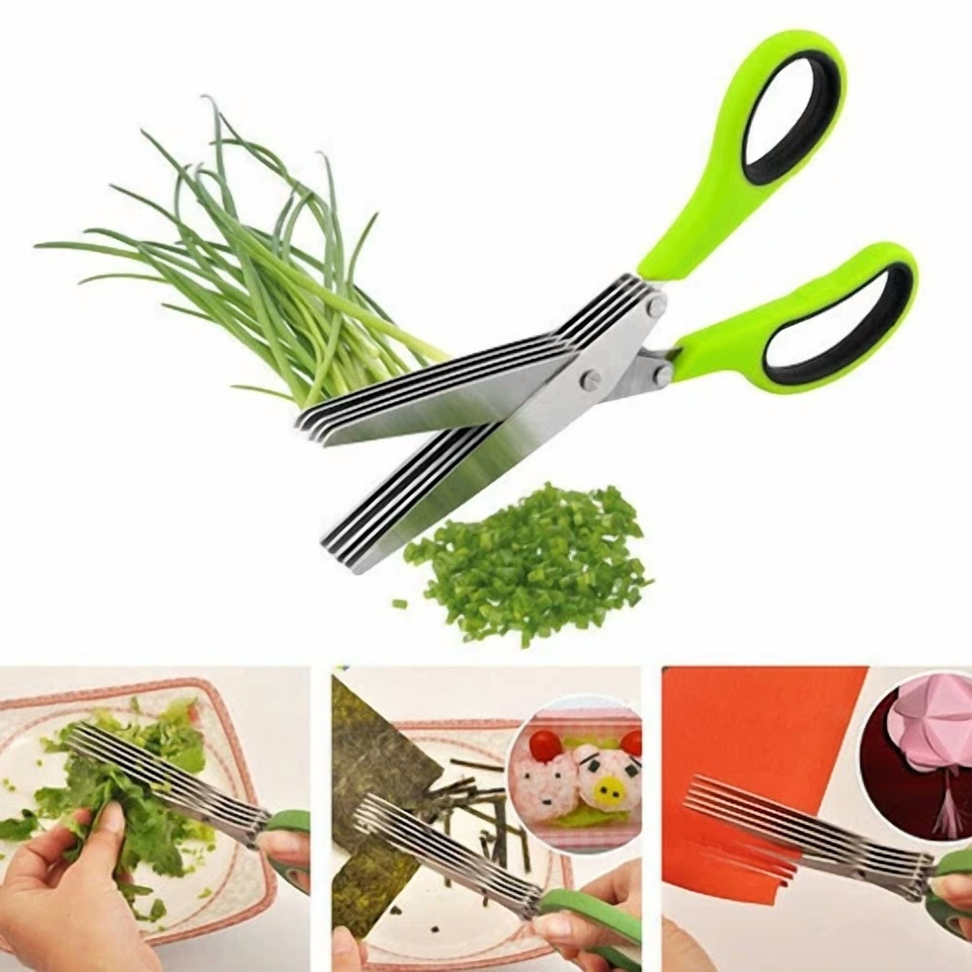 Herb Scissors Chop Herbs Easily With 5 Blade Scissors Onion Cutter ...