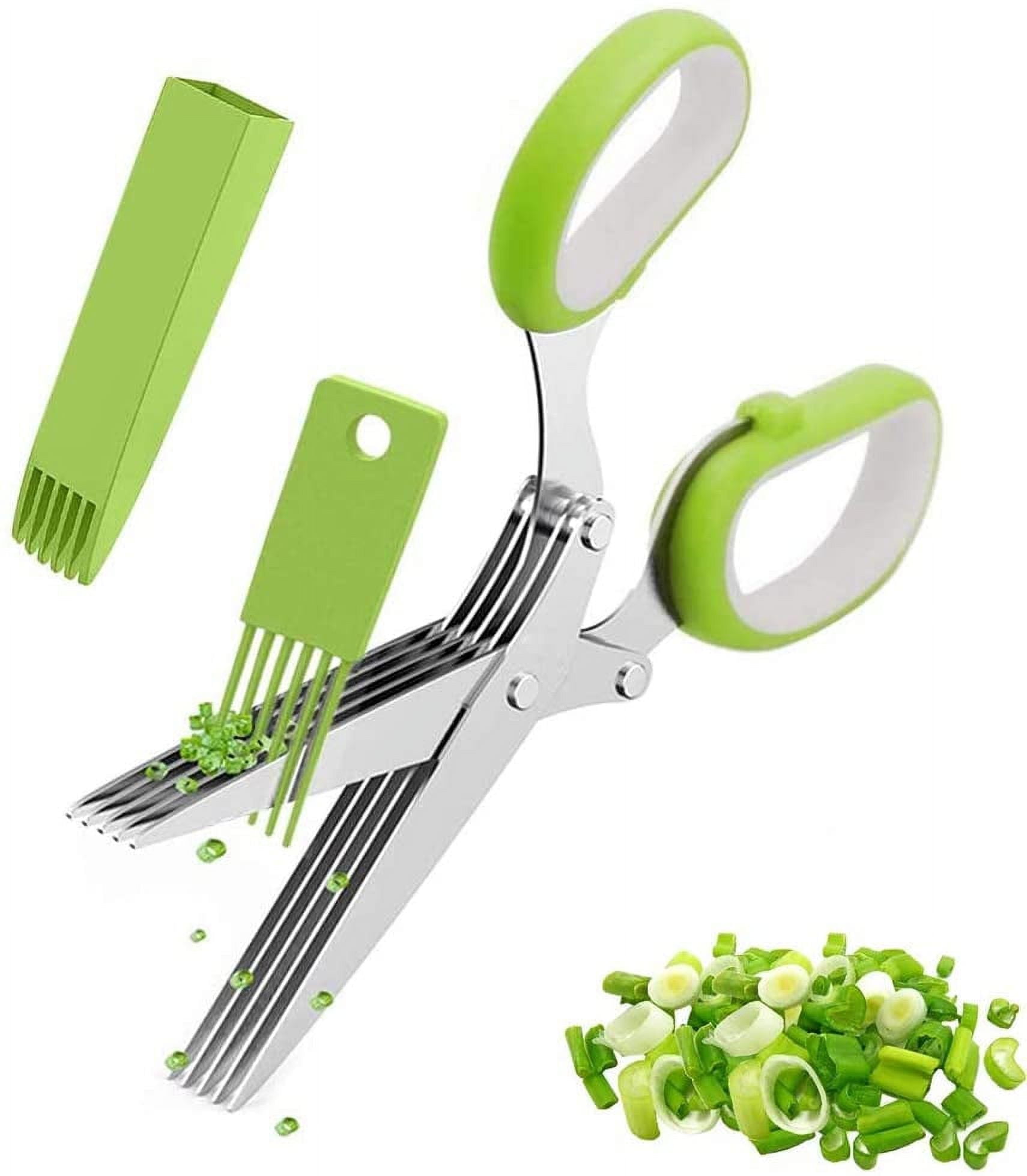 Herb Scissors | Herb Cutter with Five 3-Inch Blades, Chopper Blade ...