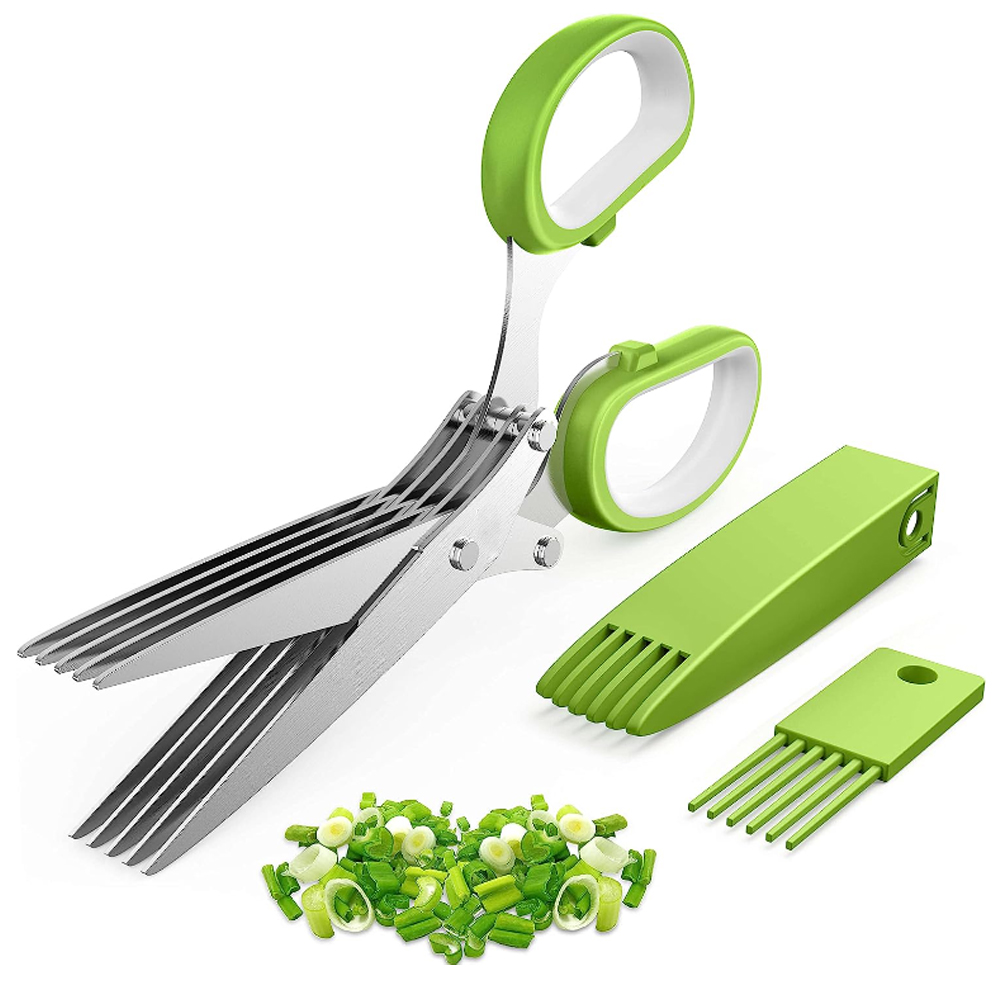 Herb Scissors - Includes Protective Guard Cover & Blade Cleaner - One ...