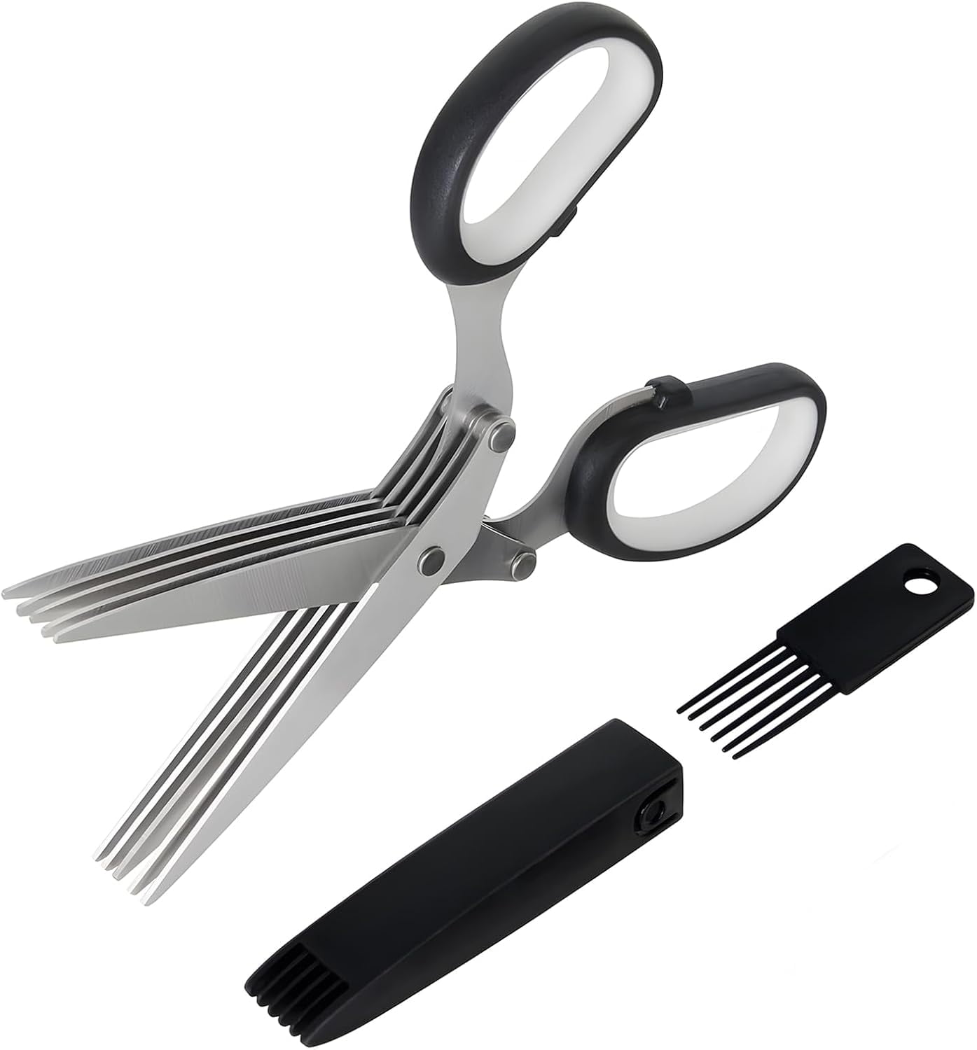 Herb Scissors, Kitchen Herb Shears 5 Stainless Steel Blades Cutter ...
