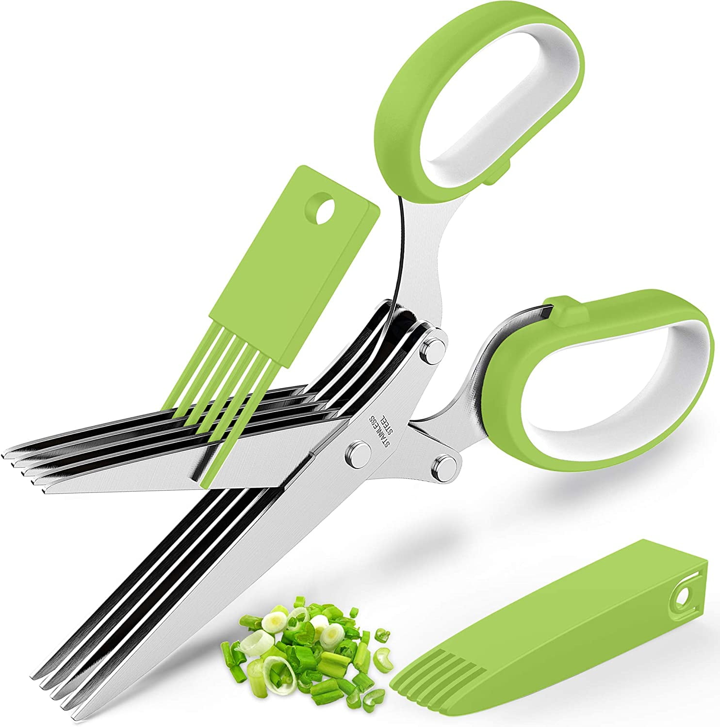 Herb Scissors Set - Updated 2025 Cool Kitchen Gadgets for Cutting Fresh ...