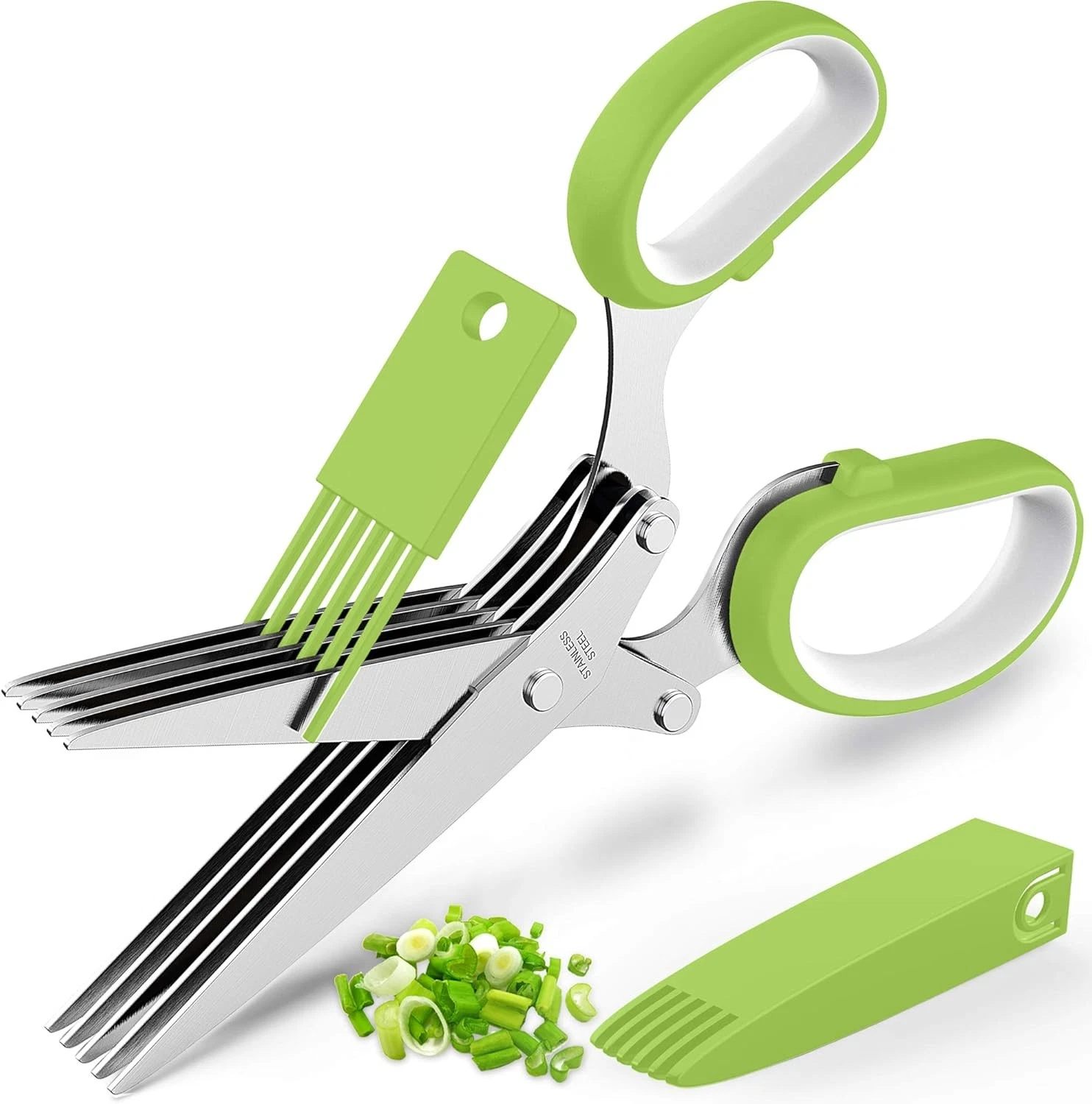 Herb Scissors Set - Updated 2025 Cool Kitchen Gadgets For Cutting Fresh ...