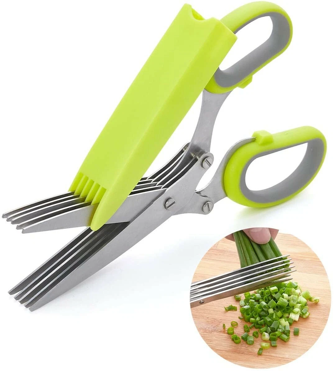 Herb Scissors Set With 5 Blades And Cover - Multipurpose Kitchen ...