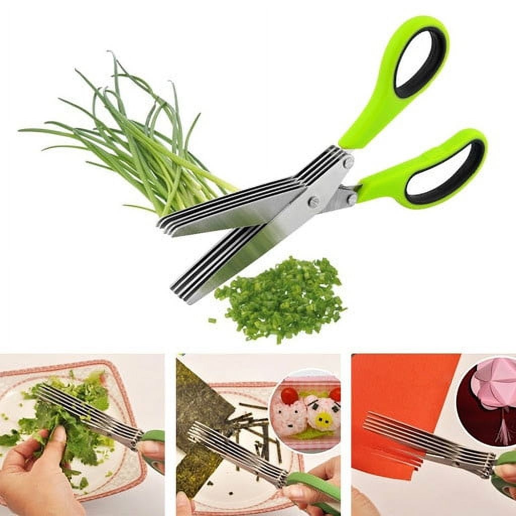 Toner Depot Herb Scissors, 5-Blade Stainless Steel Kitchen Shears ...