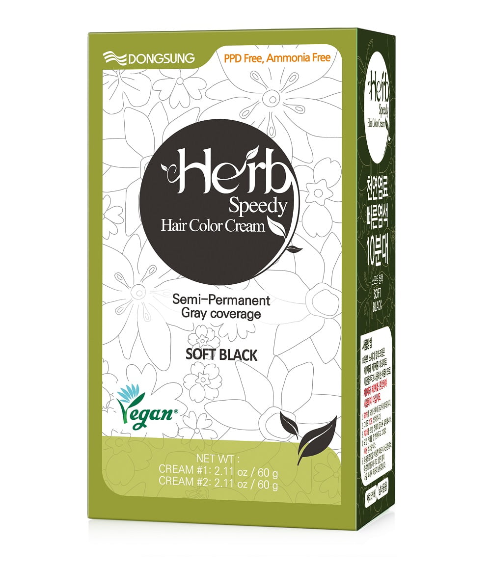 Herb Speedy Organic PPD Free Hair Dye, Vegan Soft Black, Sun Protection ...
