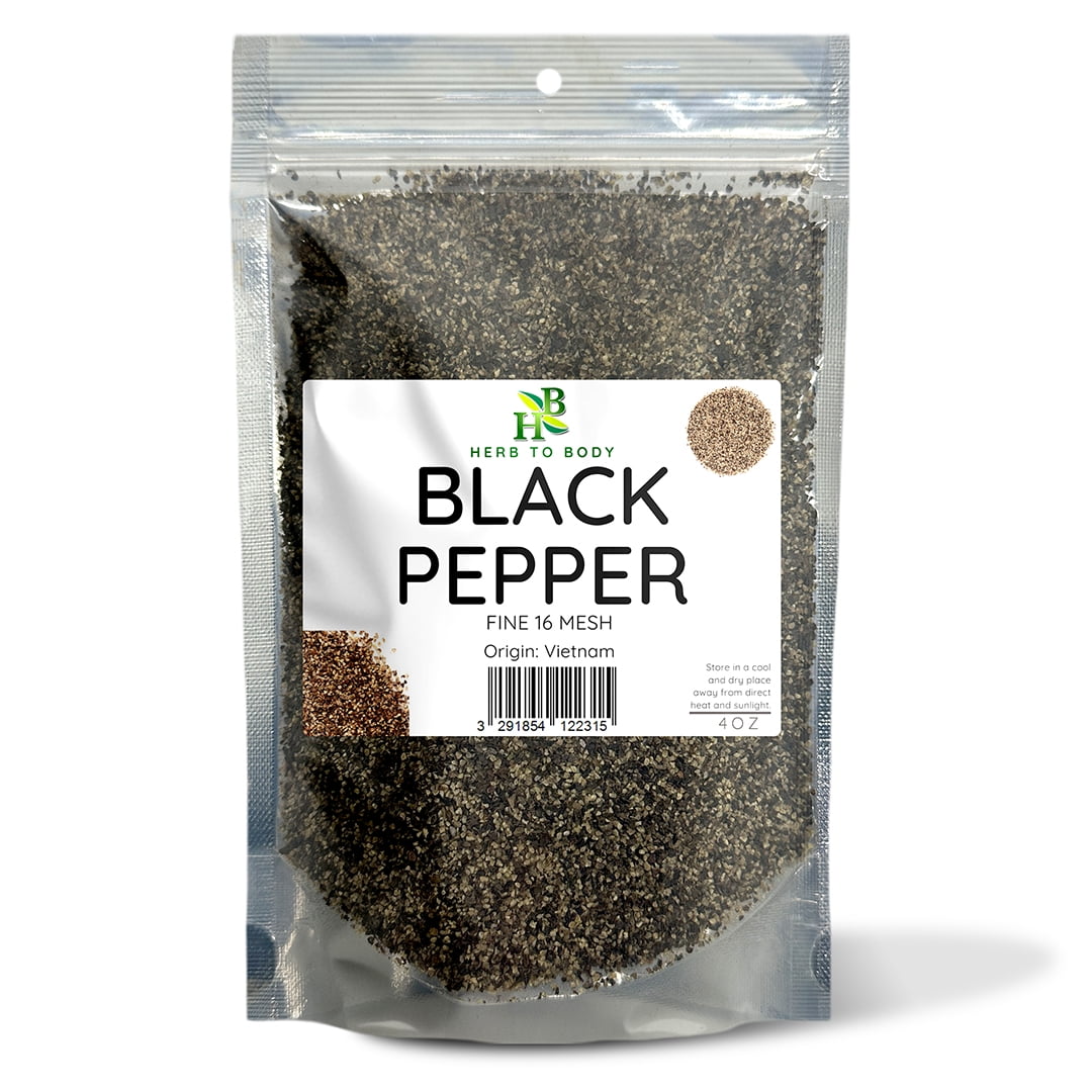 Herb To Body Black Pepper | 16 Mesh Fine | Wildcrafted | 4oz - Walmart.com