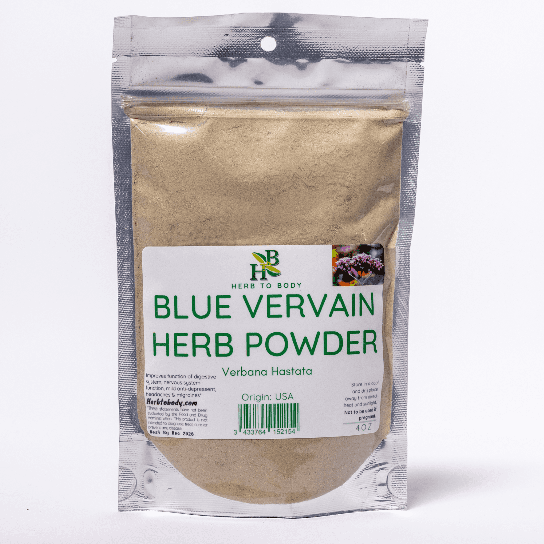 Herb To Body Blue Vervain Herb Powder, 4oz - Wildcrafted, All-Natural ...