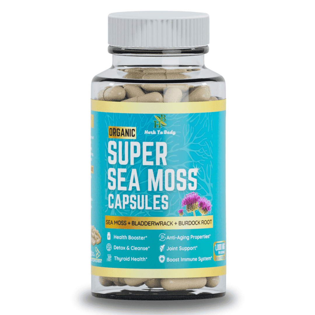 Herb To Body Organic Super Sea Moss Capsules | 60 Capsules | Vegan ...