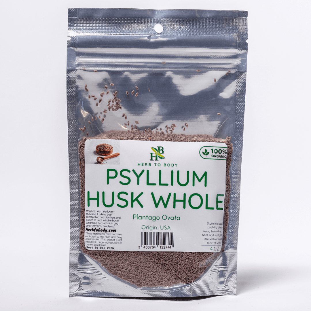 Herb To Body Psyllium Husk Whole | Plantago Ovata | Wildcrafted | 4oz ...