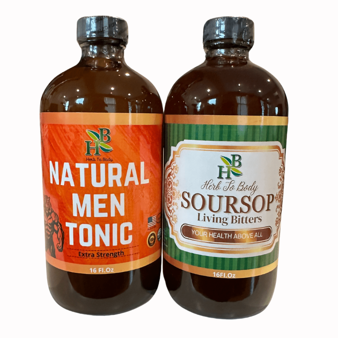 Herb To Body Soursop Living Bitters & Natural Men Tonic | Combo | 16oz ...