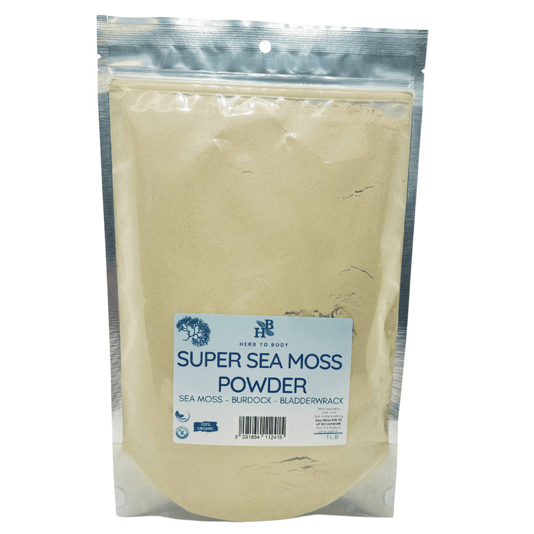 Herb To Body Super Sea Moss Powder - with Bladderwrack and Burdock Root ...