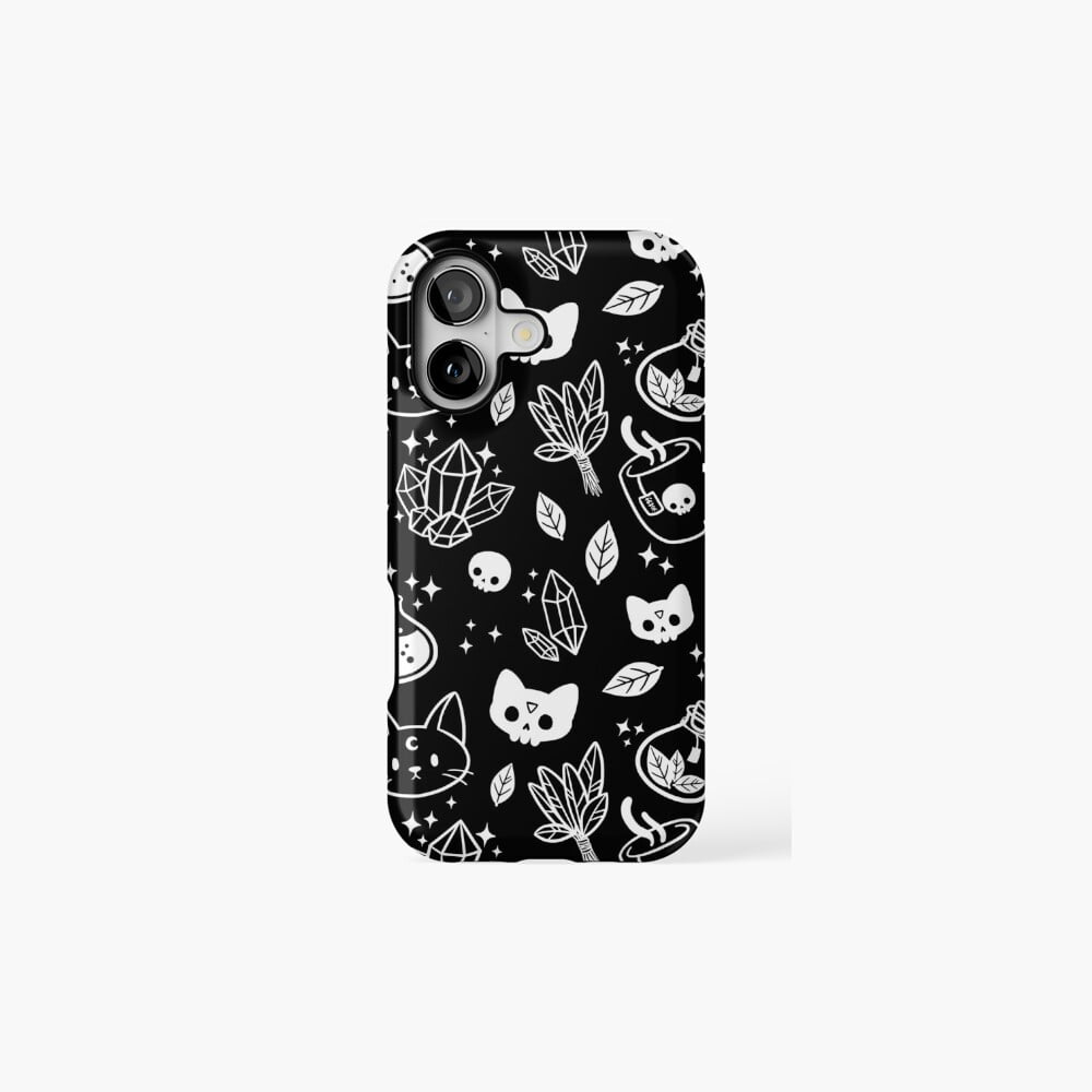 Herb Witch Black and White Gothic Pattern Universal Phone Case for ...