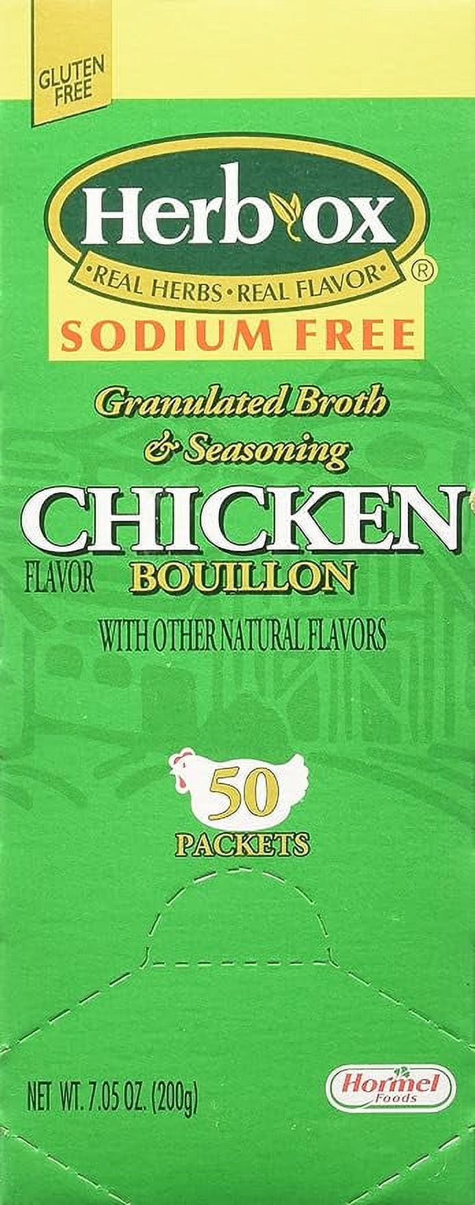 Herb-ox Hormel Herb Ox AIF4 Chicken Bouillon Sodium Free 50 Packets ...