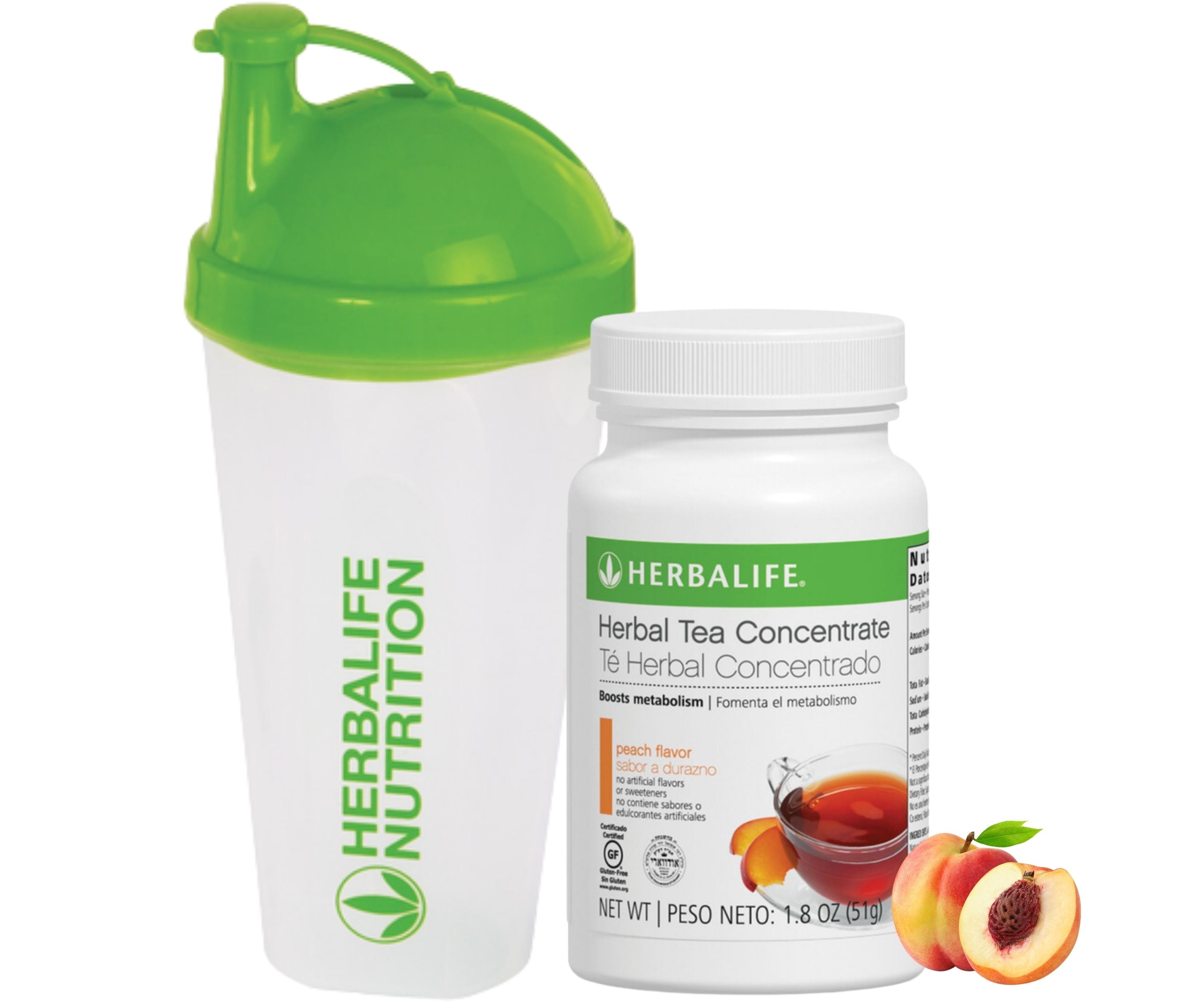 Herbal Tea Concentrate Herba life Peach Flavor 1.8 oz with Shaker ...