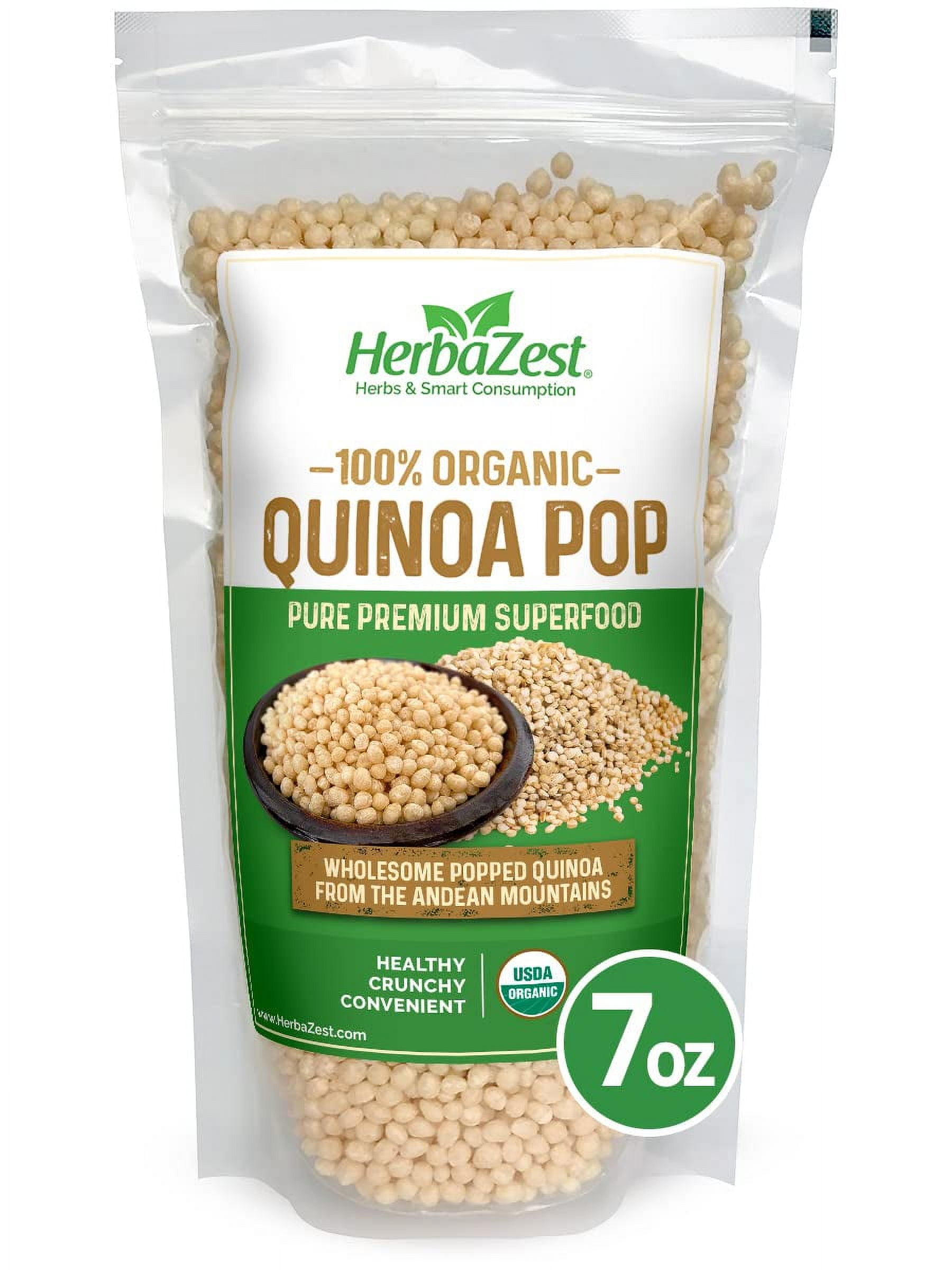 HerbaZest Quinoa Pop Organic IFF17 - 7 oz - USDA Certified, Vegan ...