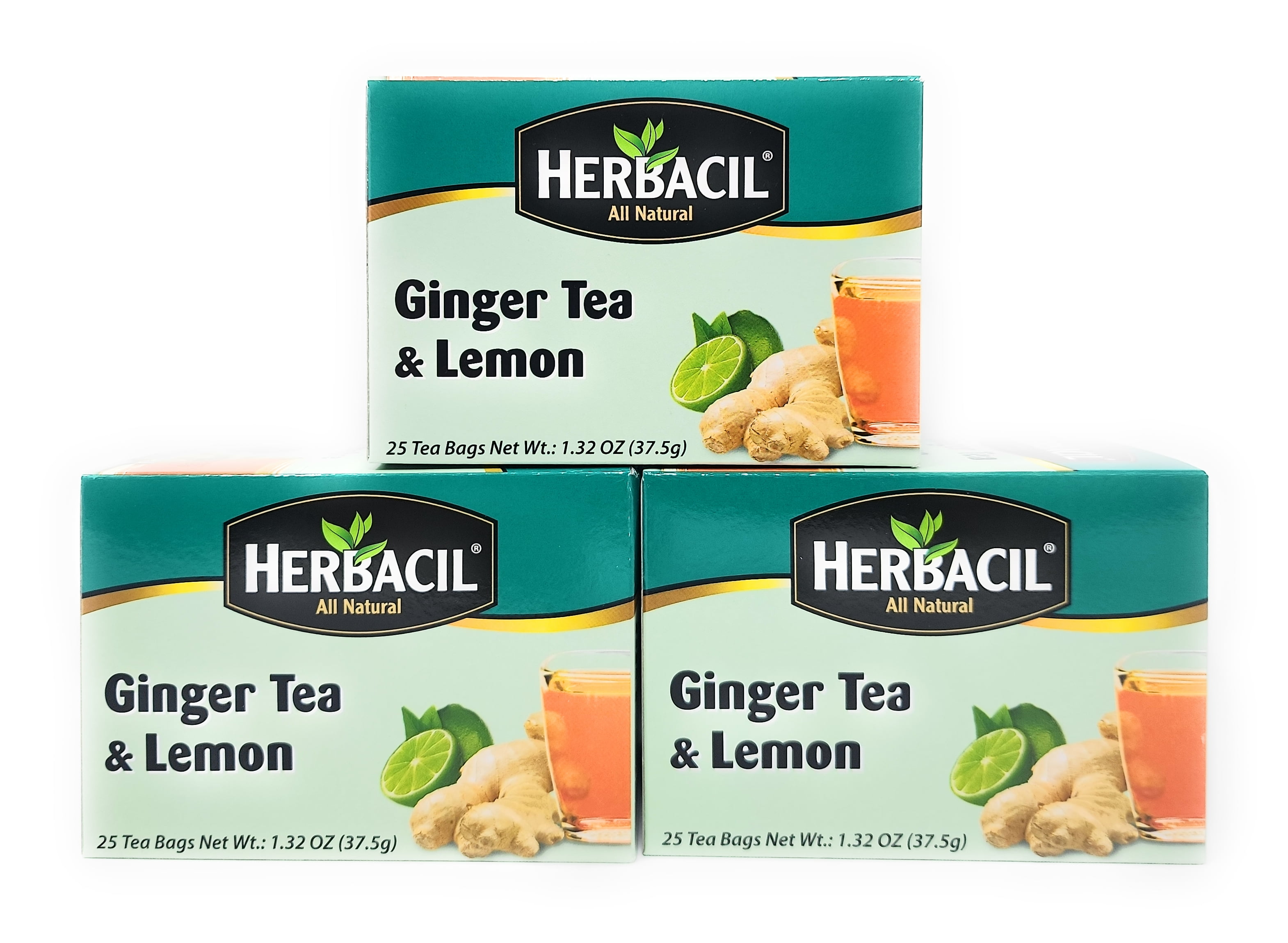 Herbacil | Ginger Tea & Lemon | 3 Pack - Walmart.com