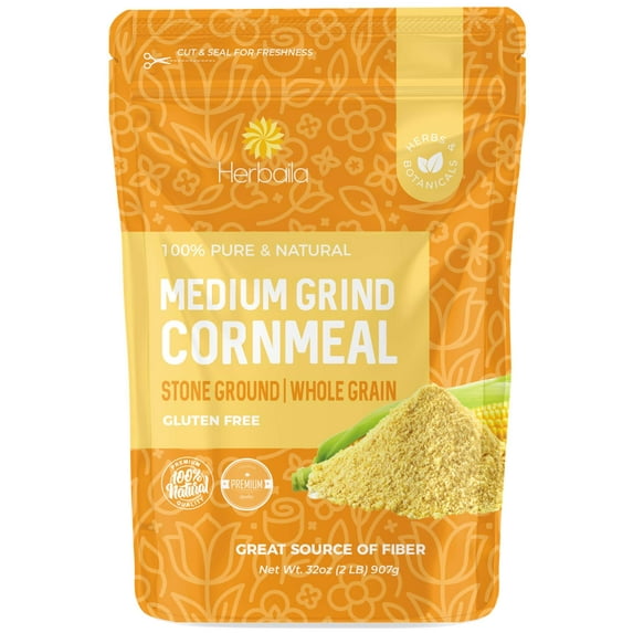 Herbaila Cornmeal 2lb / DEF29 32oz, Corn Meal for Baking and Cooking ...