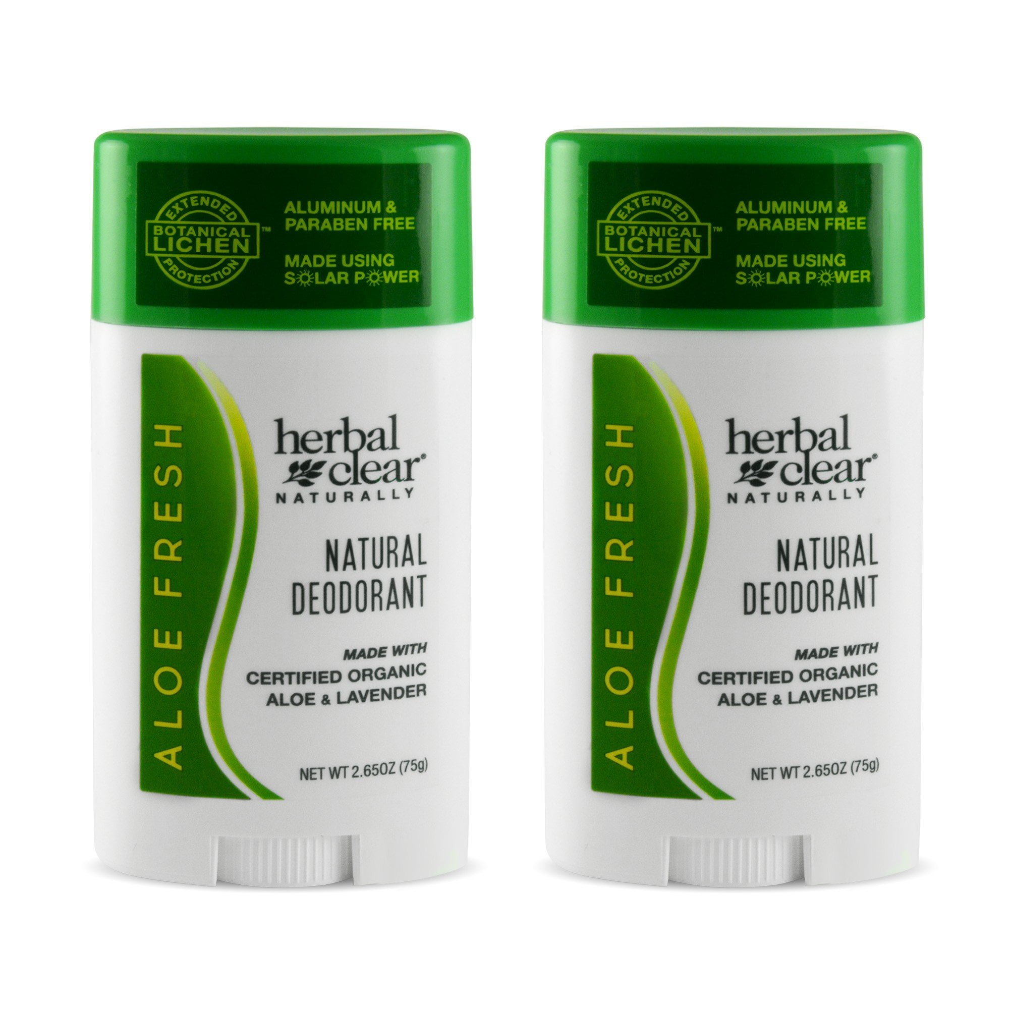 Herbal Clear Naturally - 2 Pack, 2.65 oz, Aloe Fresh Deodorant Stick ...