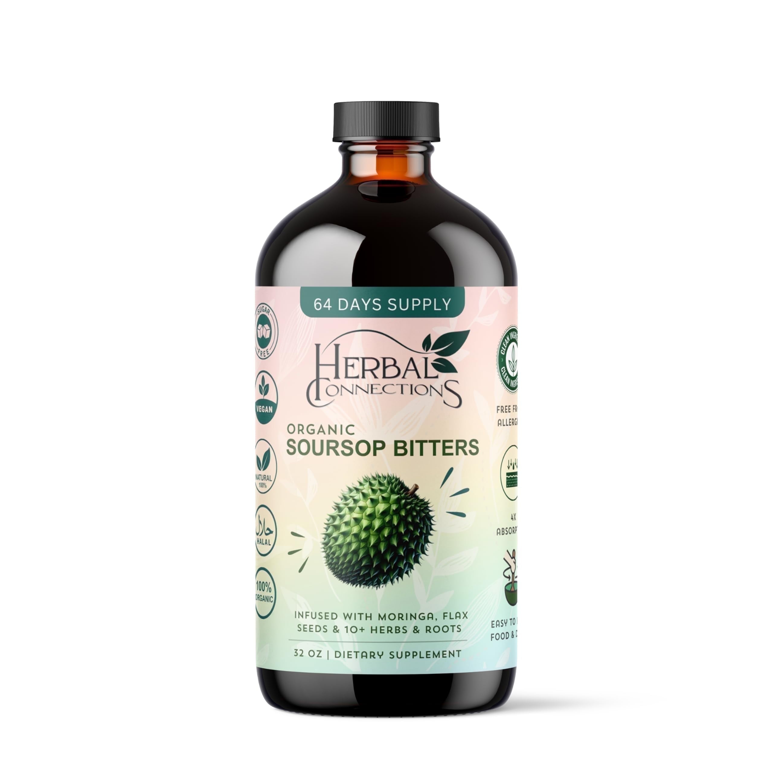 Herbal Connections Organic Soursop Bitters, 32 Ounces, Vegan - Walmart.com