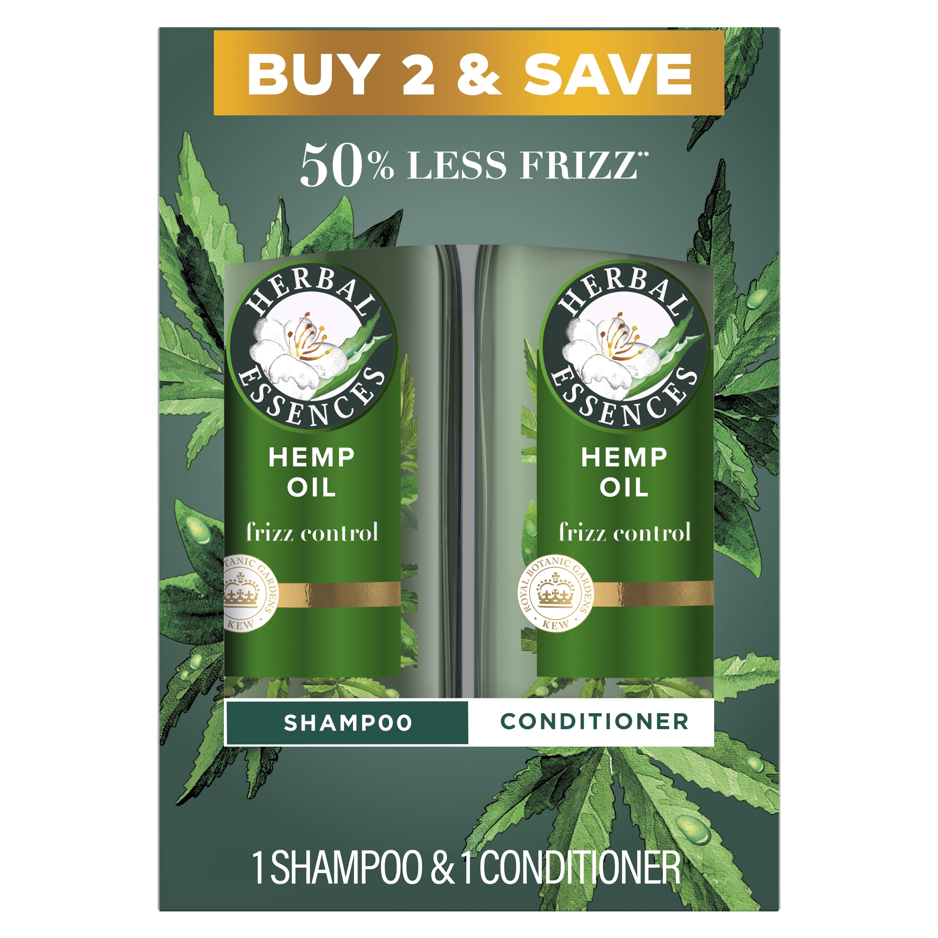 Herbal Essences Hemp Oil Shampoo and Conditioner Frizz (2) 13.5 fl oz ...