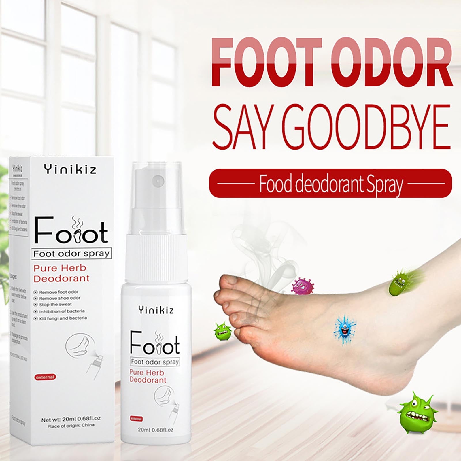 Herbal Foot Spray, Anti Itch Athlete's Foot Treatment, Foot Deodorant ...
