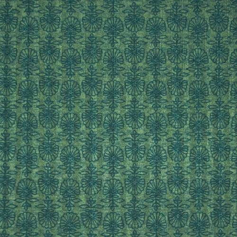 Herbal/Forest Green Floral Printed Textured Rib Knit, Fabric By the ...