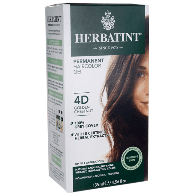 Herbatint Organic Mixed Herbal Hair Color - 4D Golden Chestnut ...
