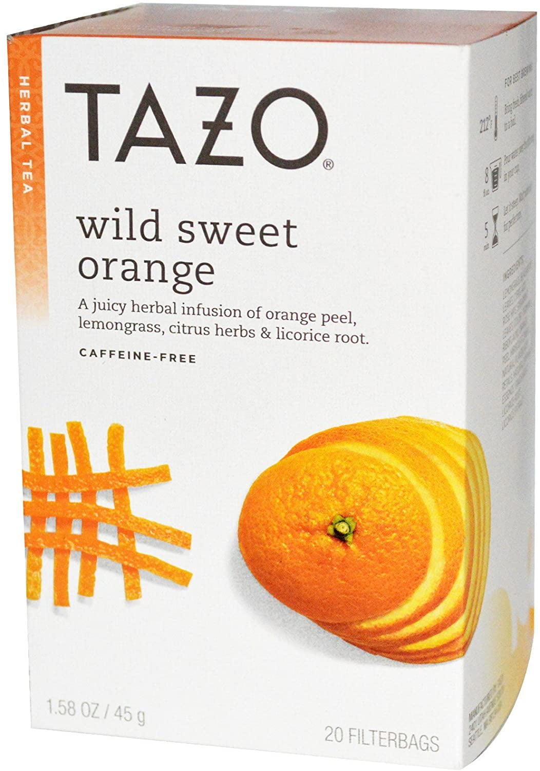 Herbal Infusion Tea-Wild Sweet Orange (Decaf) Tazo Teas 20 Bag ...