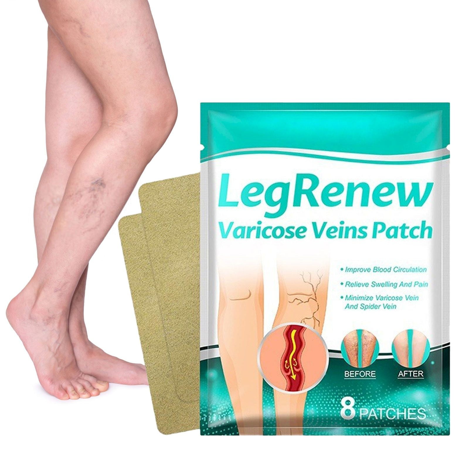 Herbal Leg Care Patch, Patch for Legs – Reduces Visible Varicose & Spider Veins, Relieves Leg ...